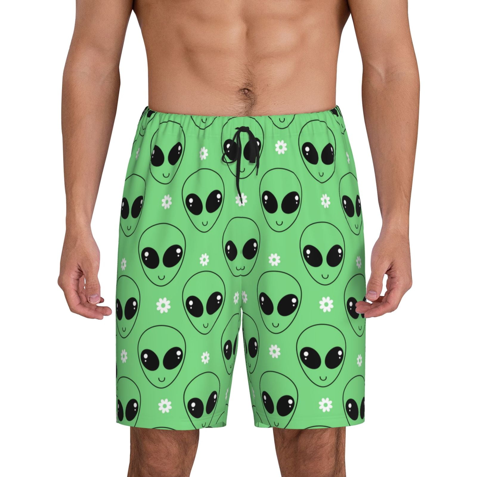 Cauagu alien cartoons Print Pajama Bottoms for Men Sleep Pajama Shorts ...