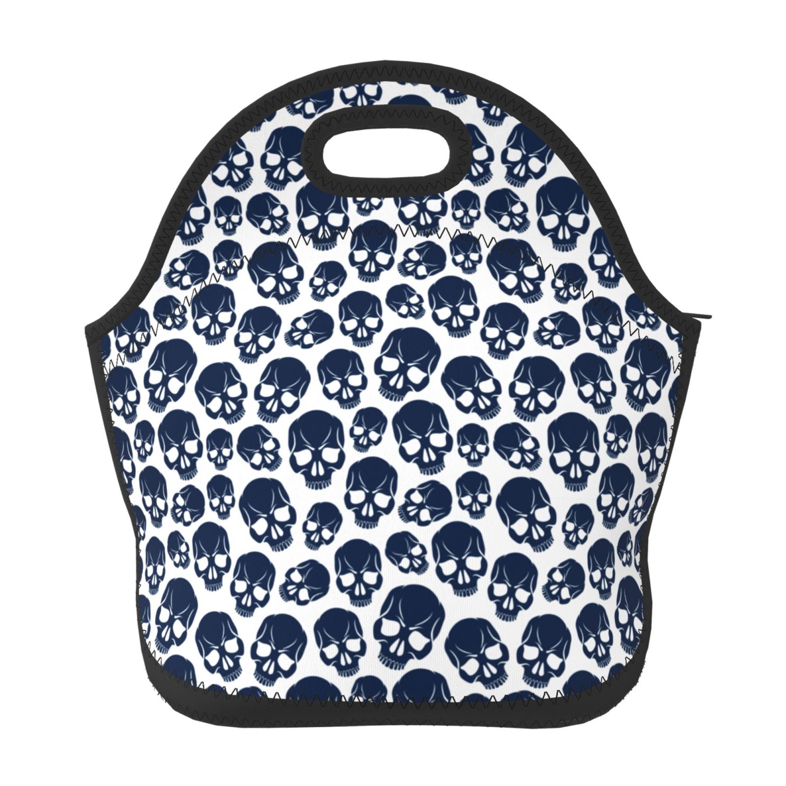 Cauagu black Skull white Print Insulated Lunch Box,Lunch Tote Lunch Bag ...