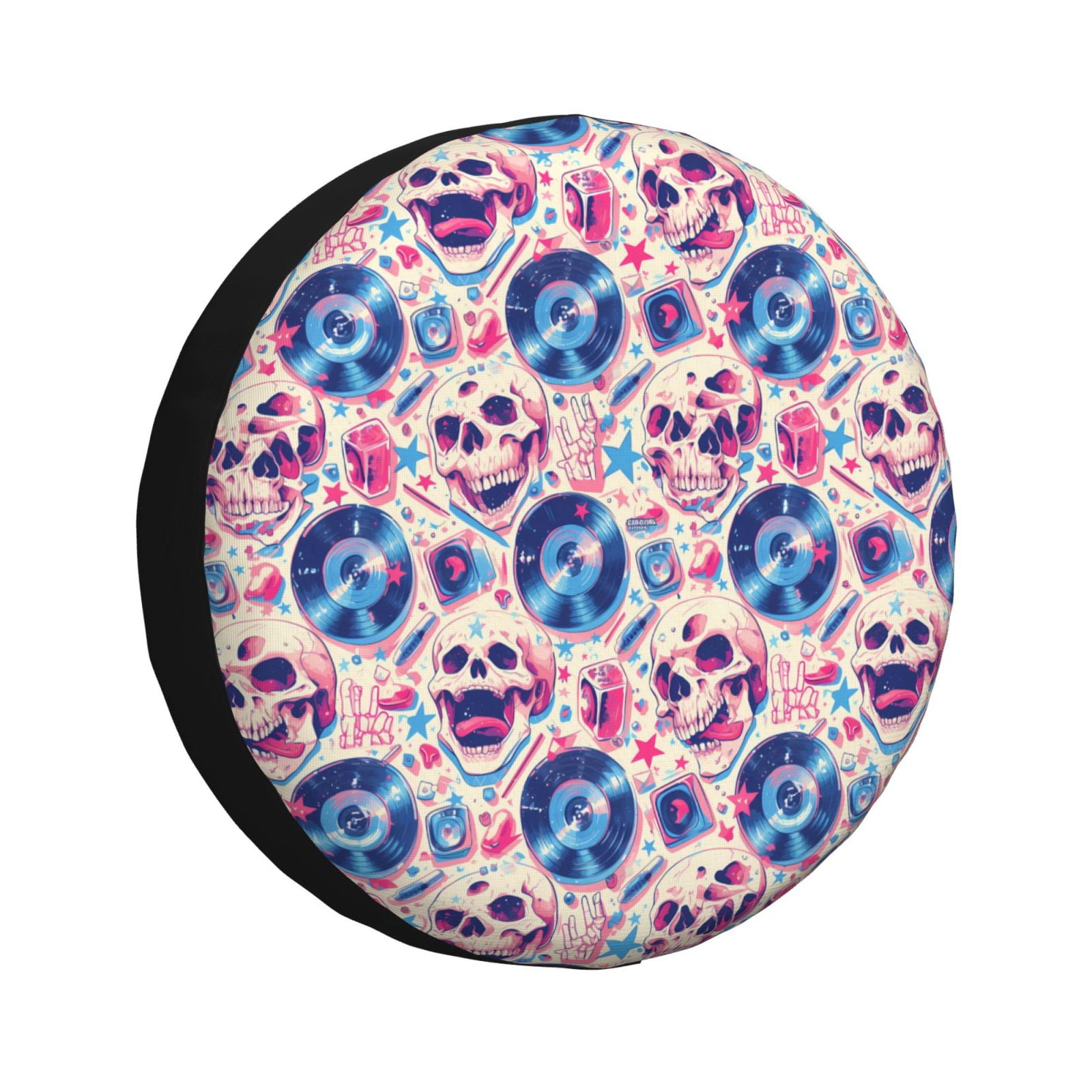 Cauagu blue record rock Skull for Spare Tire Cover Wheel Protector ...