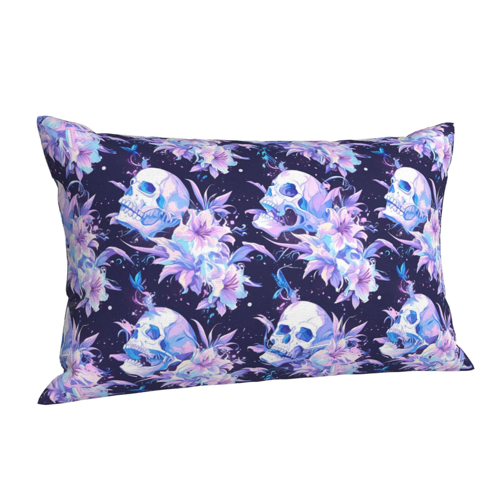 Cauagu blue starry sky Skull flower Print Pillow Covers with Envelope ...