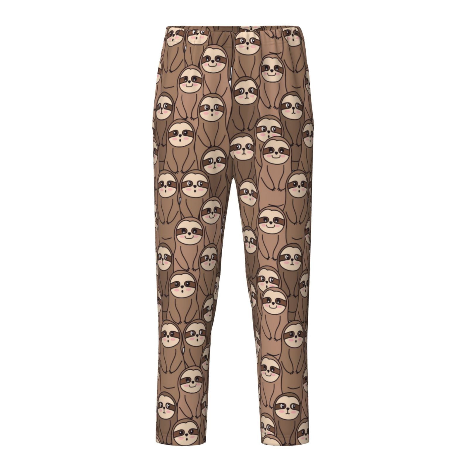 Cauagu brown sloth family for Cute Pajamas Pants,Elastic Waist Pajama ...