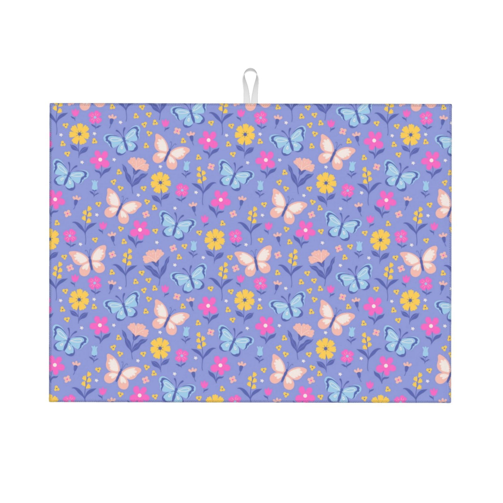 Cauagu butterflies and flowers Dish Drying Mat,24*18 inch Absorbent ...