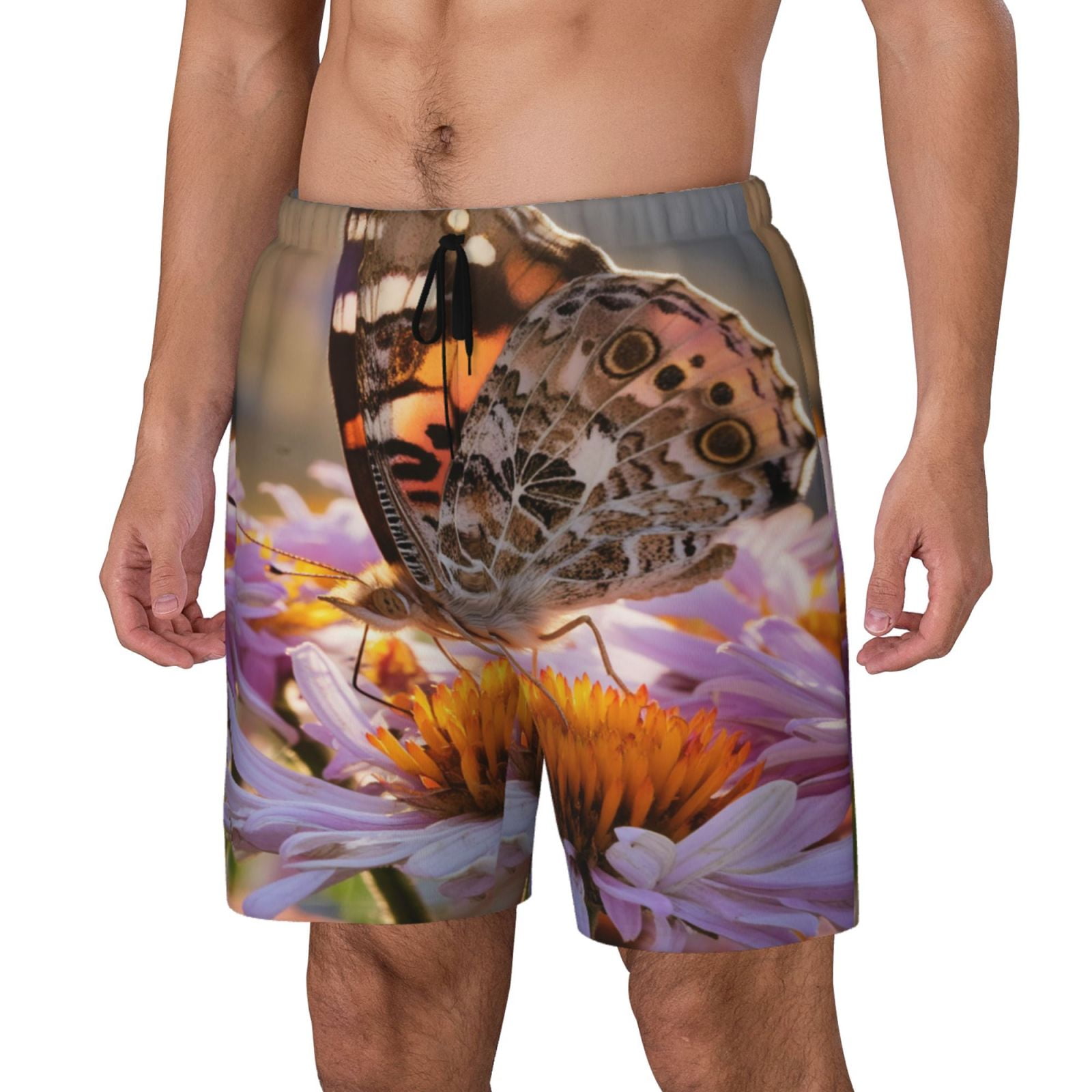 Cauagu butterfly Print Mens Swim Trunks Quick Dry Board Shorts Swim ...