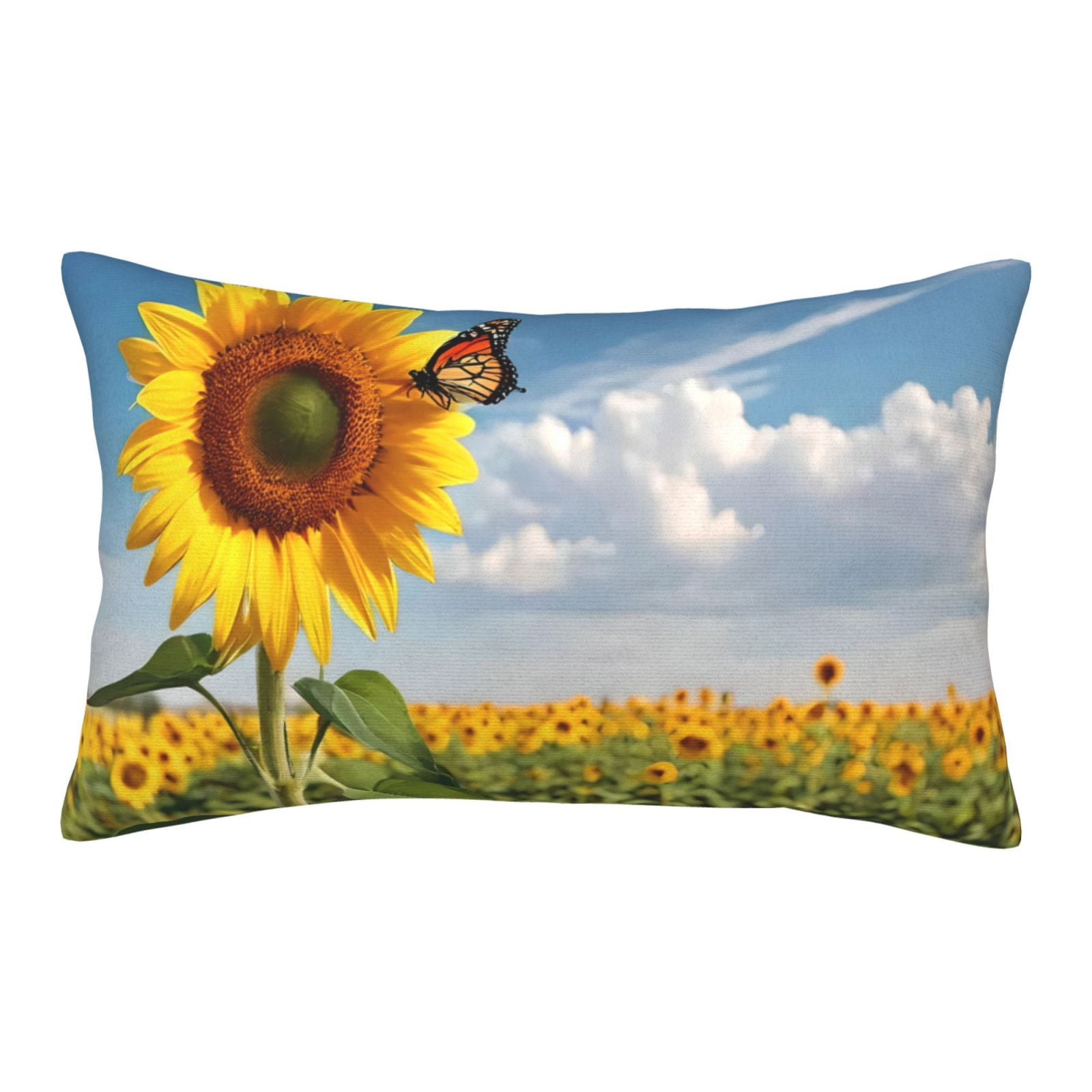 Cauagu butterfly and sunflower Print Pillow Covers with Envelope ...