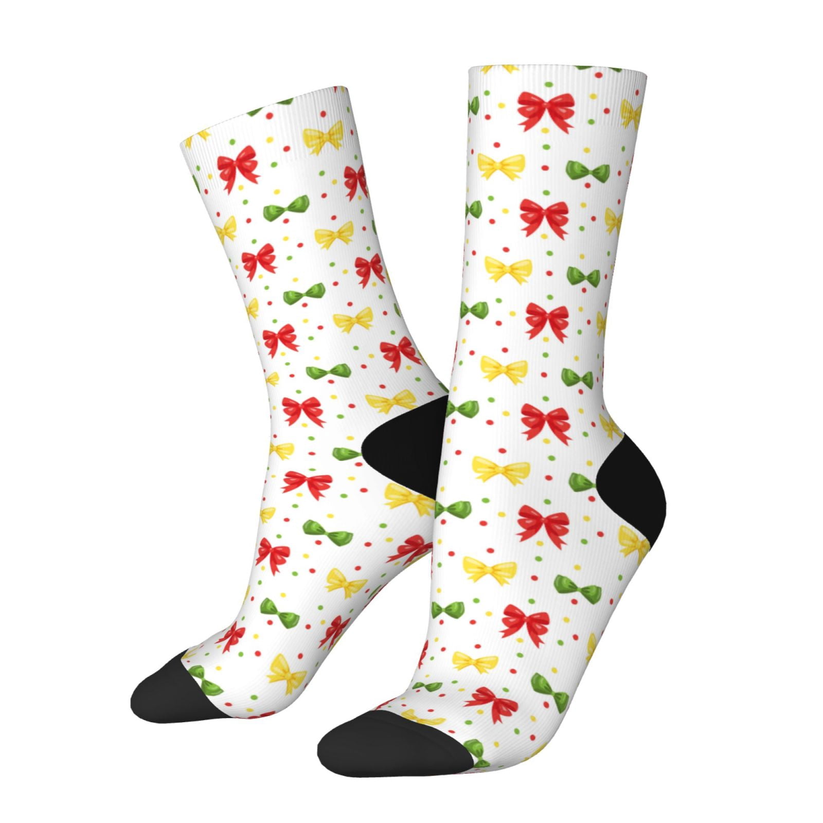 Cauagu cartoon colorful Bow tie Print Crew Socks for Women and Men ...