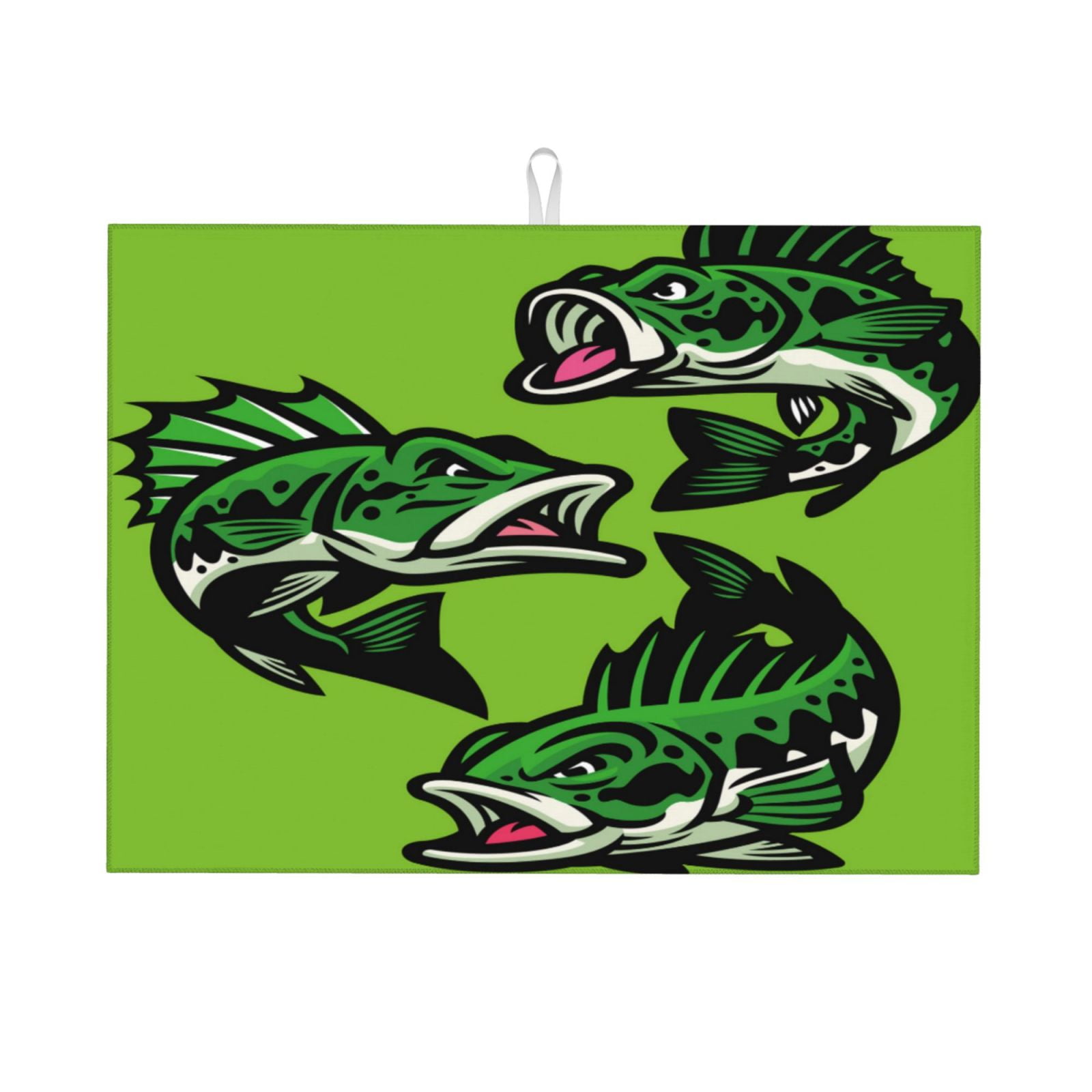 Cauagu cartoon largemouth bass fish Dish Drying Mat,24*18 inch ...