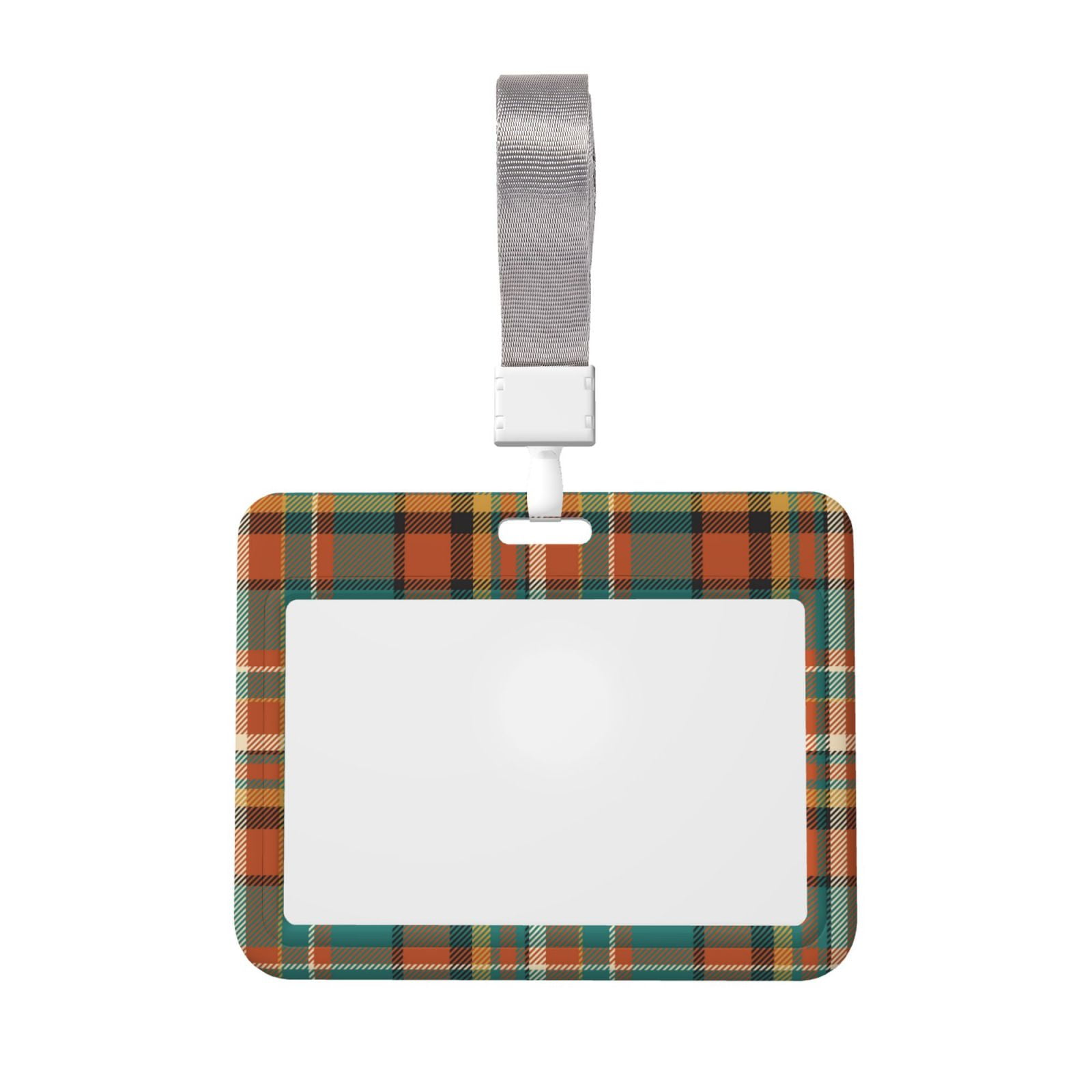 Cauagu colorful plaid for ID Badge Holder,Badge Holder with Windows Key ...