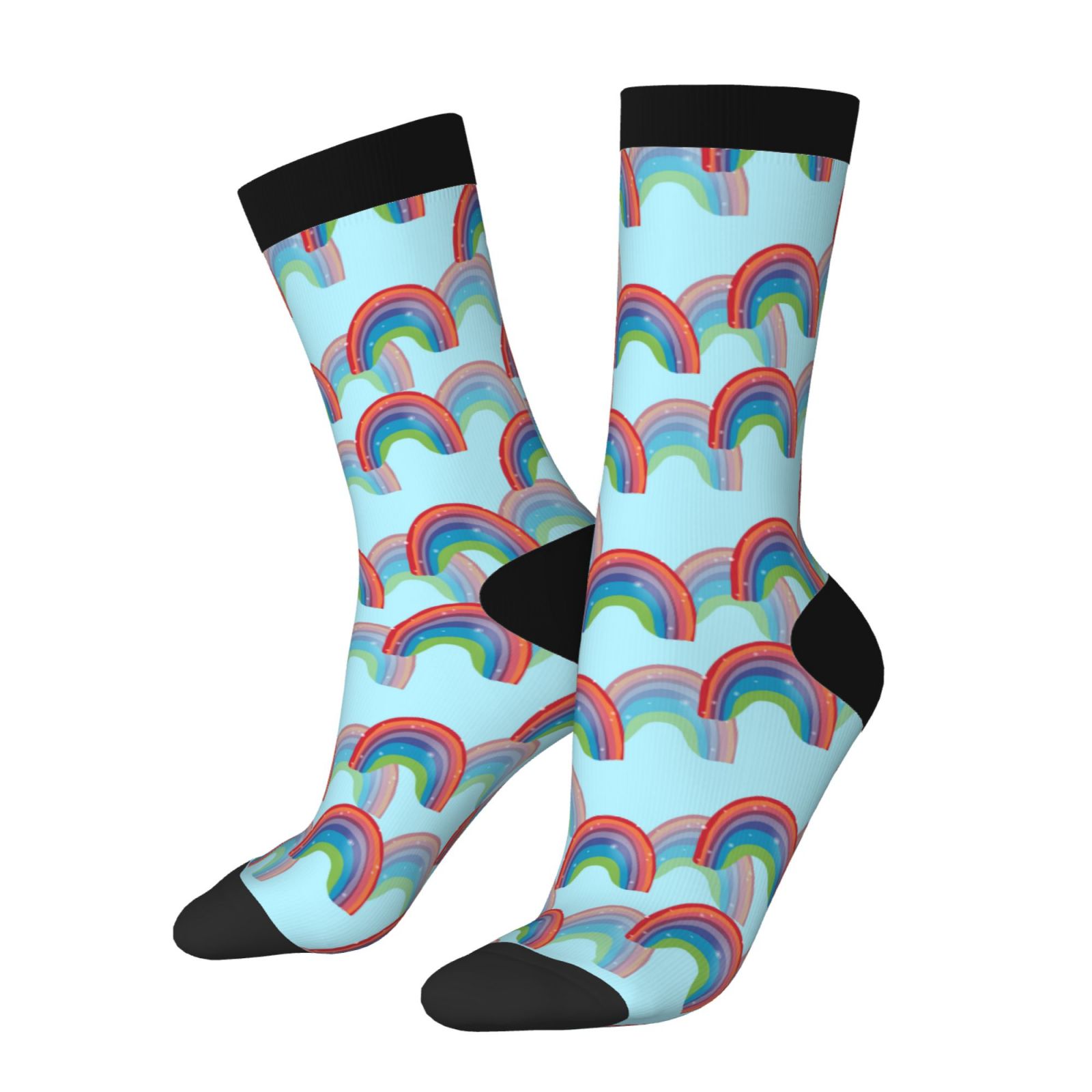 Cauagu colorful rainbow Print Crew Socks for Women and Men,Adult ...