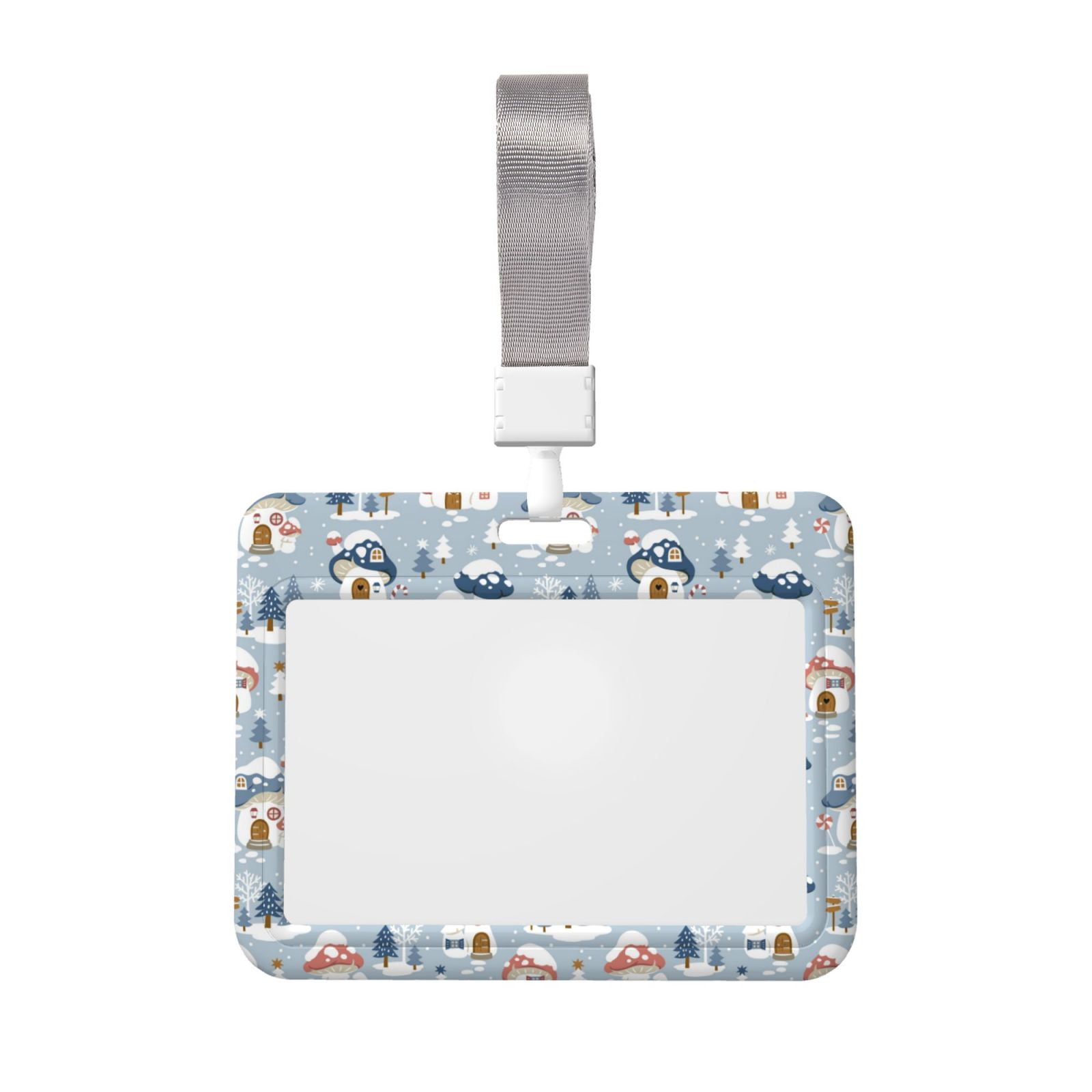 Cauagu cute Mushroom Village for ID Badge Holder,Badge Holder with ...