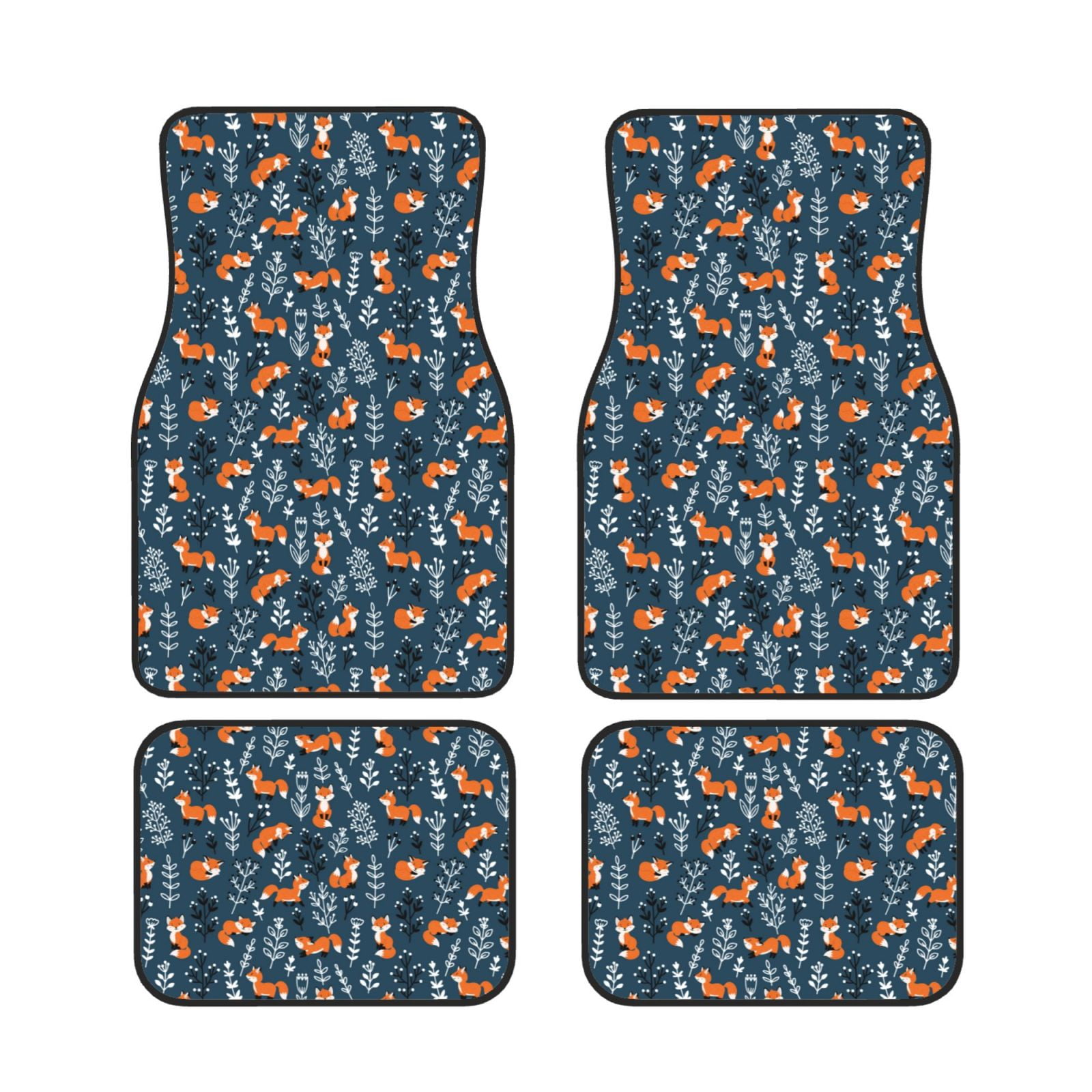 Cauagu cute fall fox Pattern Car Floor Mat Set of 4,Car Carpet Mats Car ...