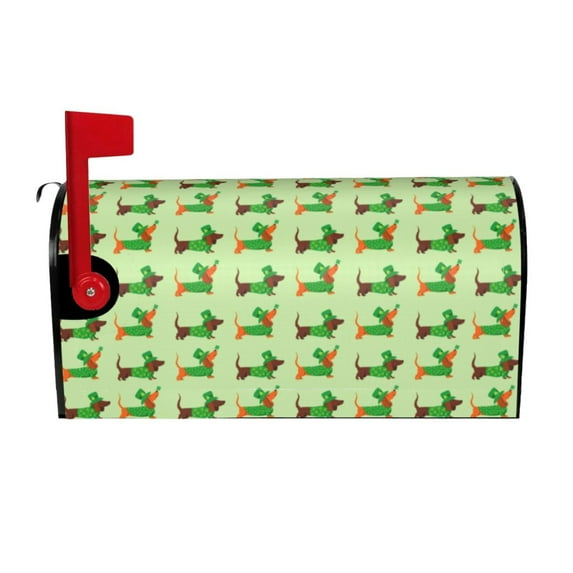 Cauagu dogs St Patrick's Day Pattern Magnetic Mailbox Covers, Mailbox ...
