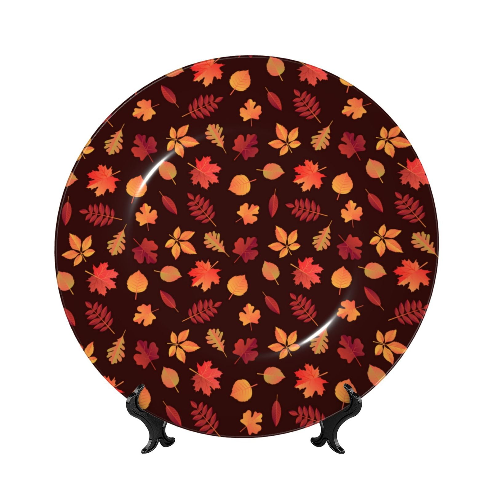 Cauagu fall Maple leaf Print Bone China Decorative Plate, Wall Mount ...