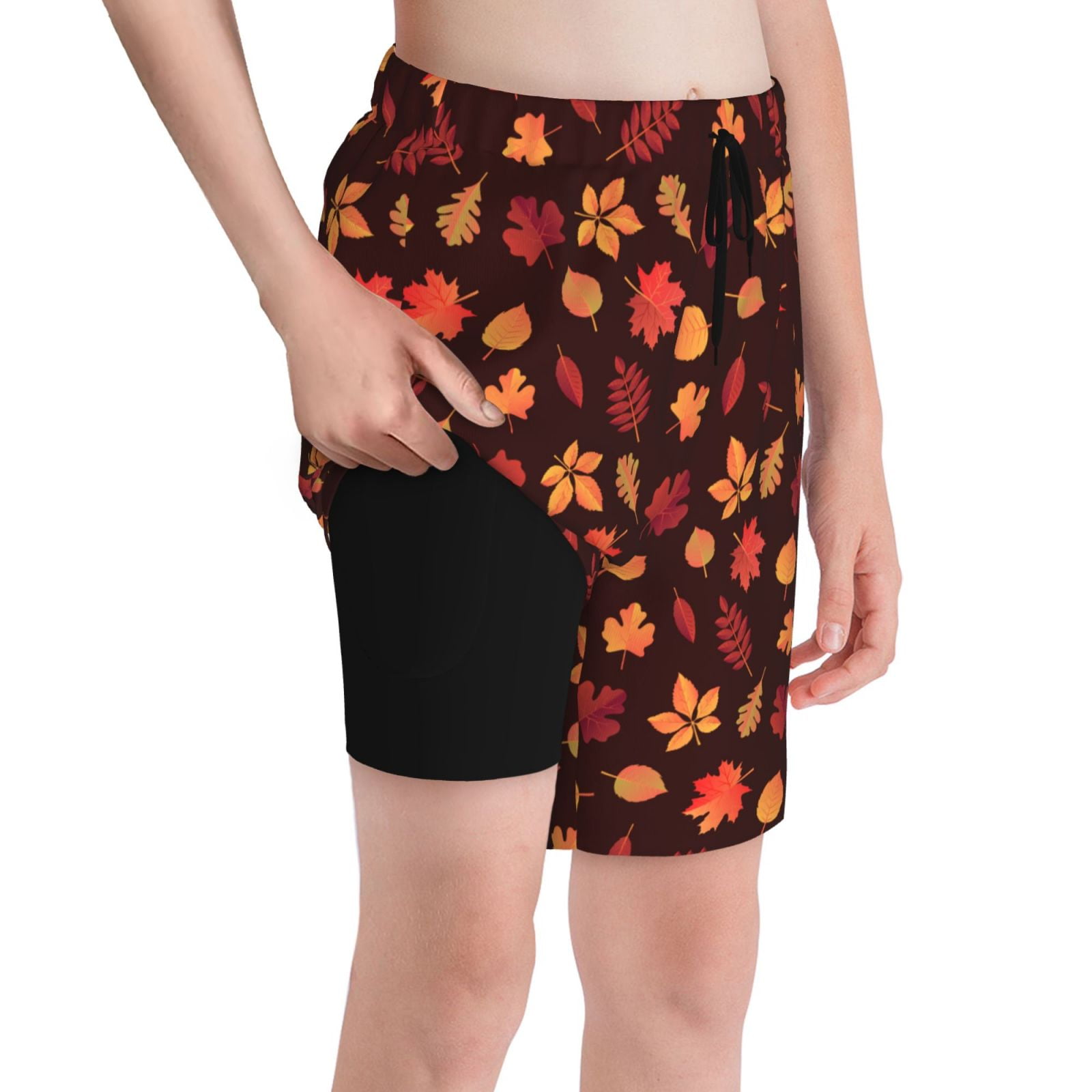Cauagu fall Maple leaf Print Swim Trunks for Men,Youth Boys Swim Shorts ...