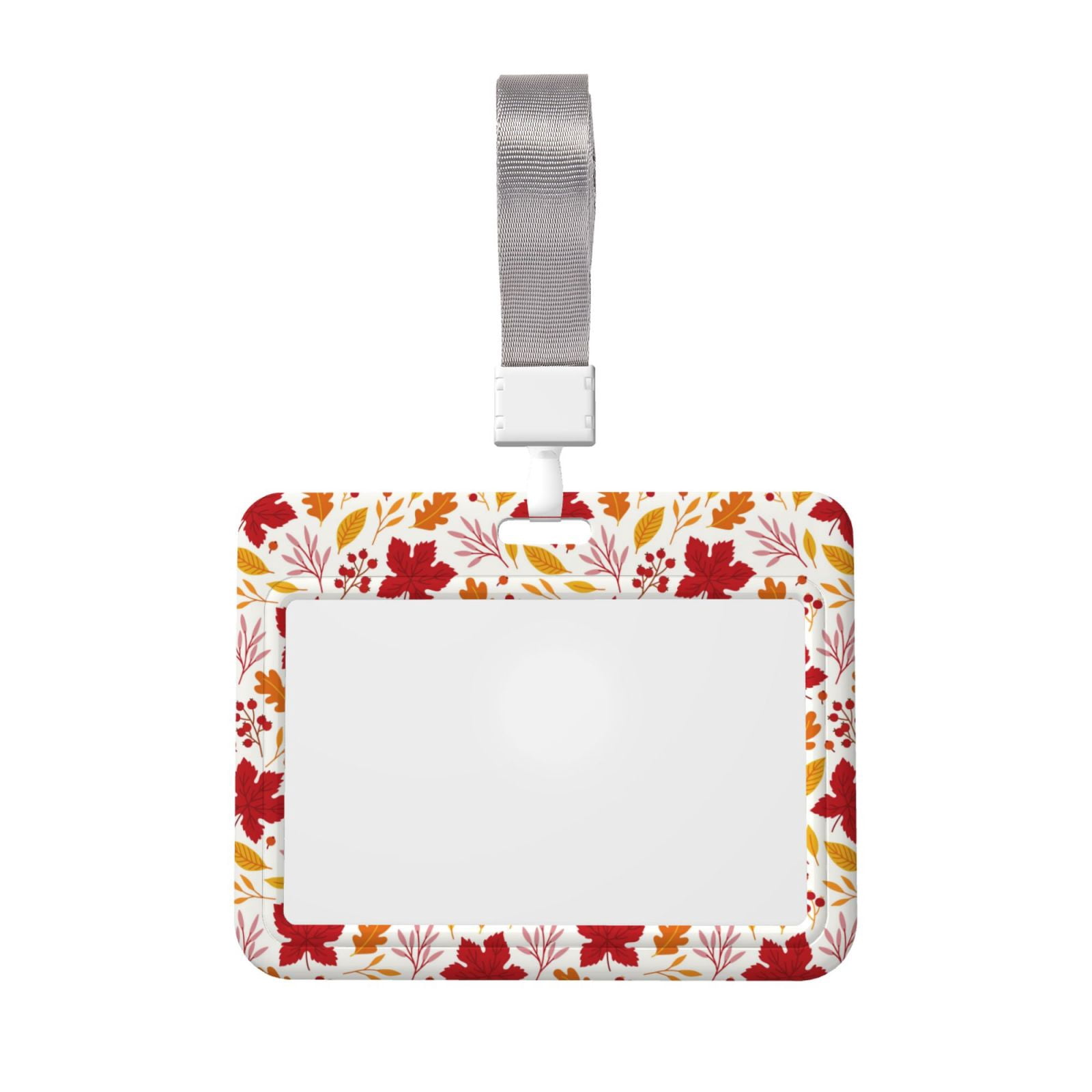 Cauagu fall laef Maple for ID Badge Holder,Badge Holder with Windows ...