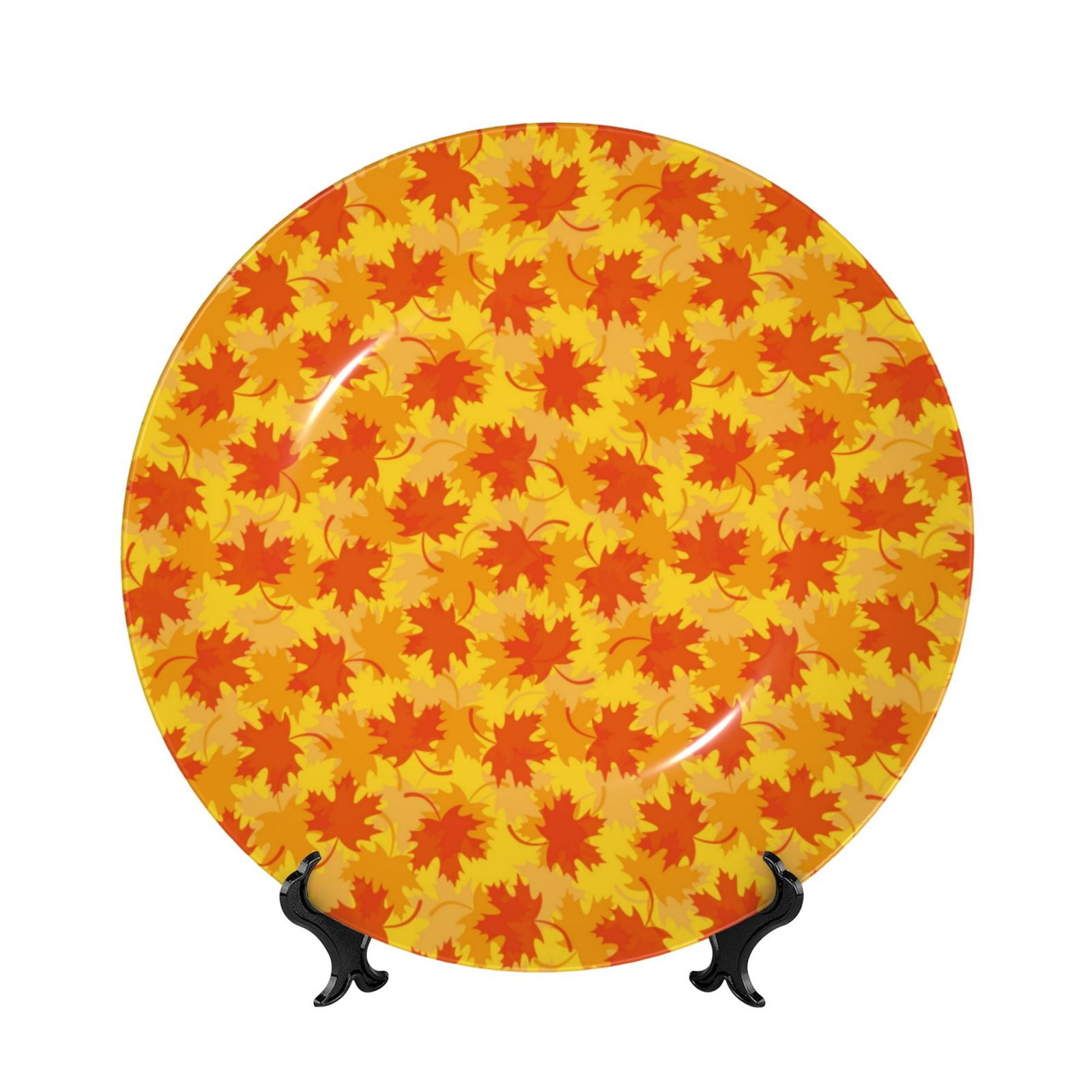 Cauagu fall retro maple leaf Print Bone China Decorative Plate, Wall ...