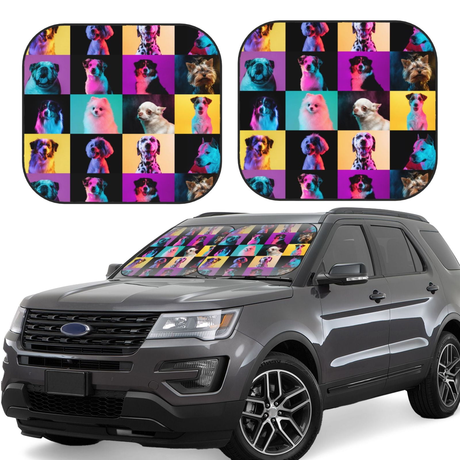 Cauagu funny dogs Cauagu {designName} Print Foldable Car Windshield Sun ...