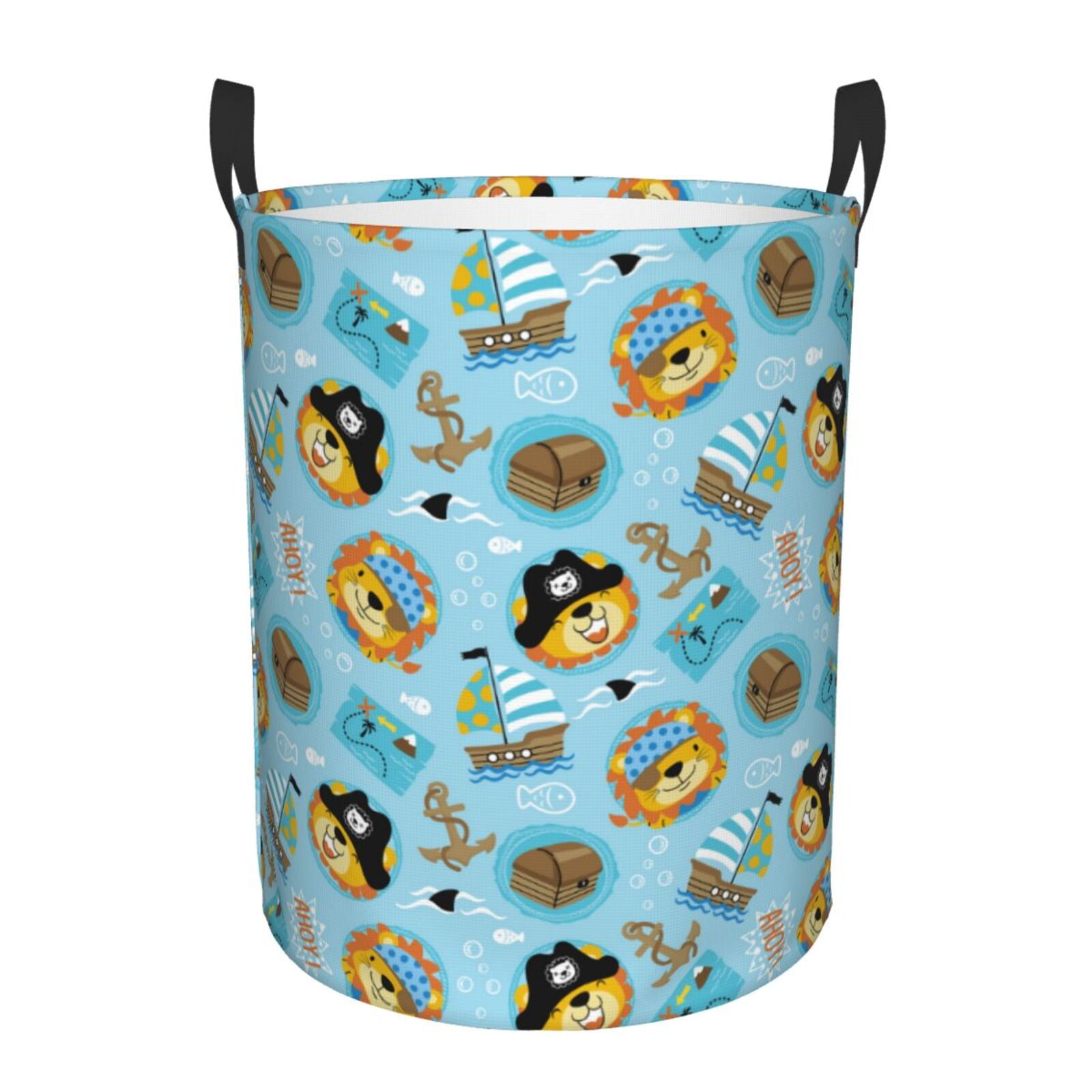 Cauagu funny lion in pirate for Laundry Basket,Collapsible Organizer ...