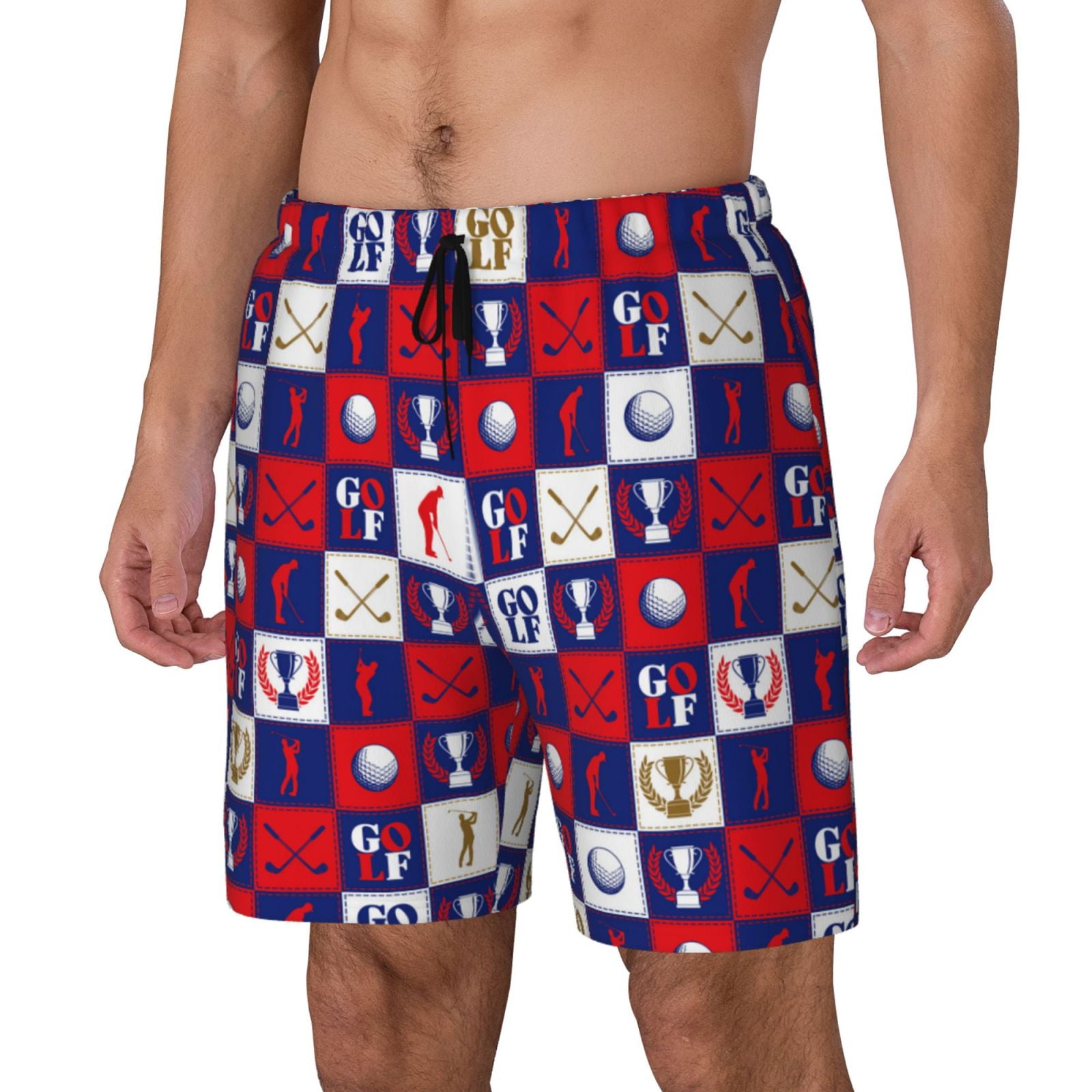Cauagu golf Print Mens Swim Trunks Quick Dry Board Shorts Swim Shorts ...