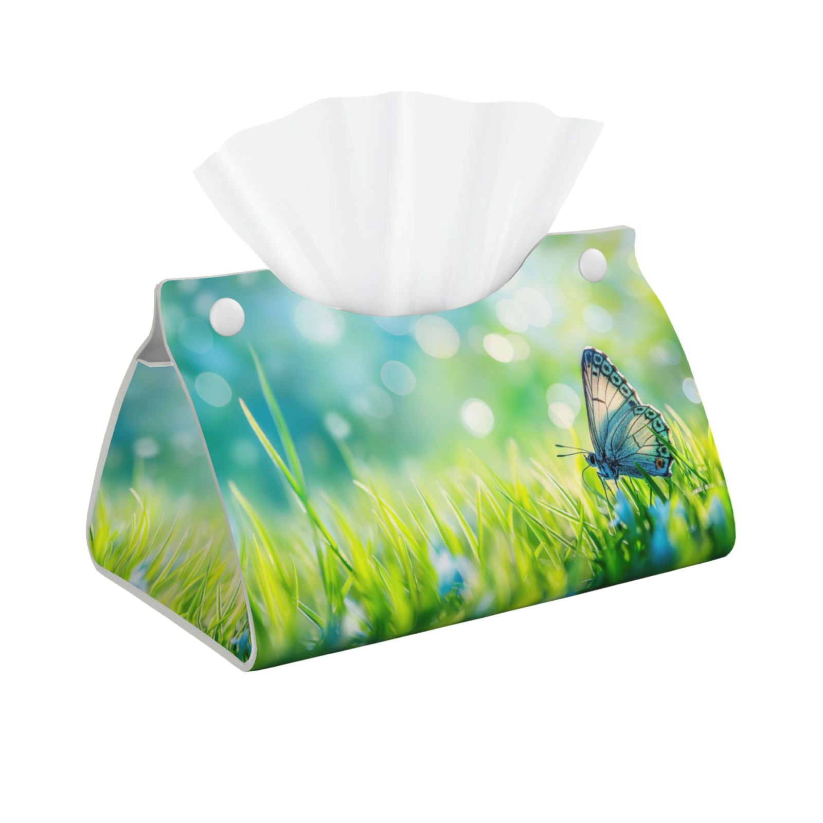 Cauagu green grass and butterfly for Large Tissue Box Cover Rectangular ...