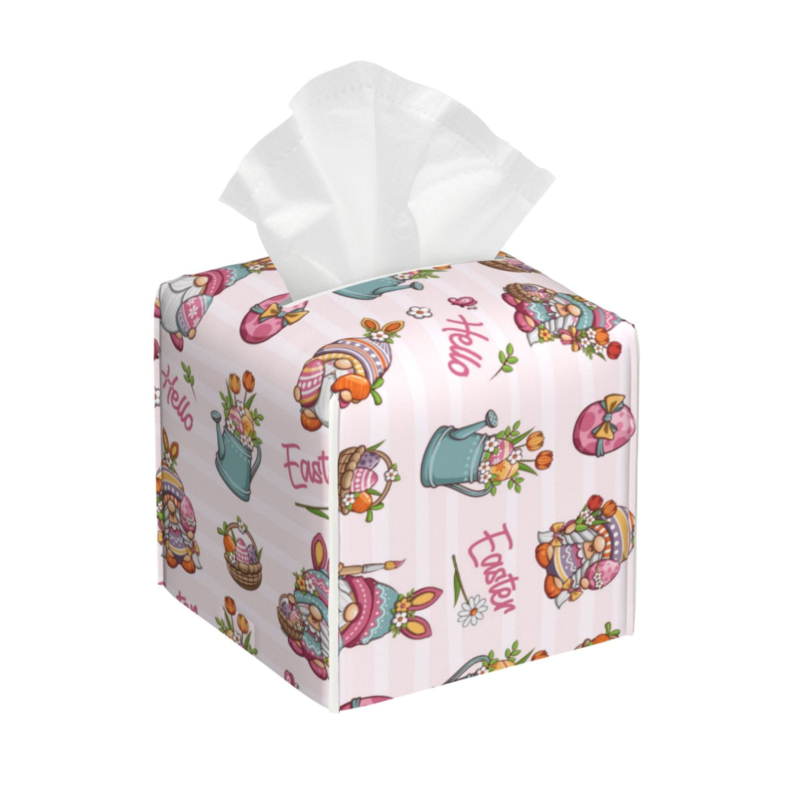 Cauagu happy Easter Print Tissue Box Cover,Leather Square Holder ...