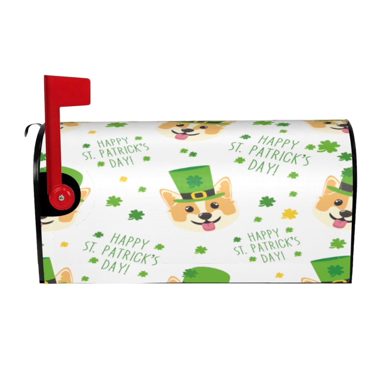 Cauagu happy dog. St. Patricks Day Pattern Magnetic Mailbox Covers ...