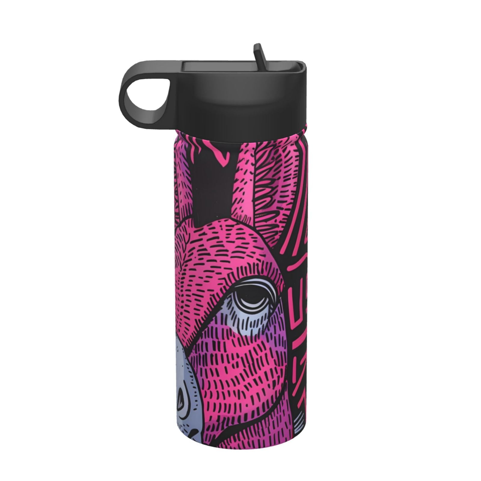 Cauagu ink Donkey Pop Art for 18 oz Water Bottle With Straw,Stainless ...