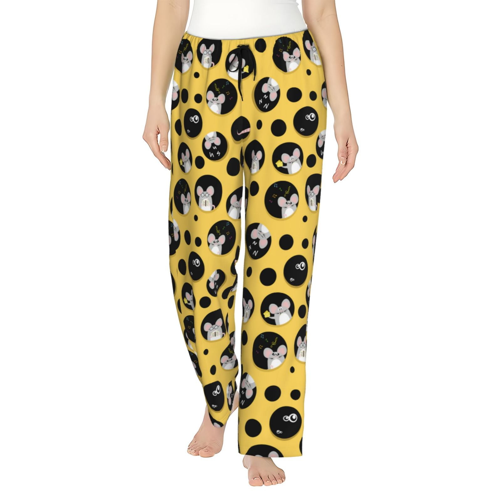 Cauagu mouse live in cheese home Pajama Pants for Women Loose Fit Wide ...