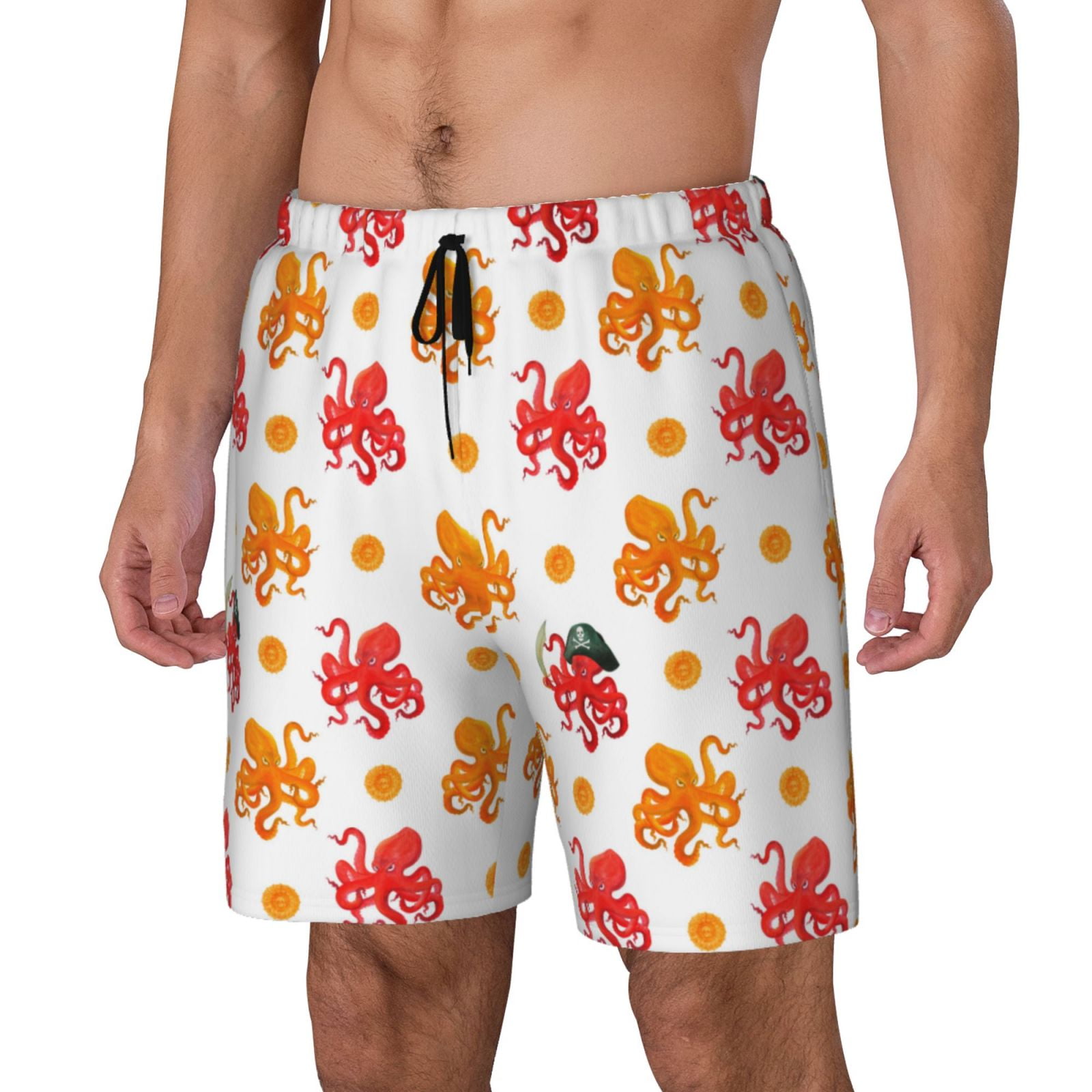 Cauagu octopuses Print Mens Swim Trunks Quick Dry Board Shorts Swim ...