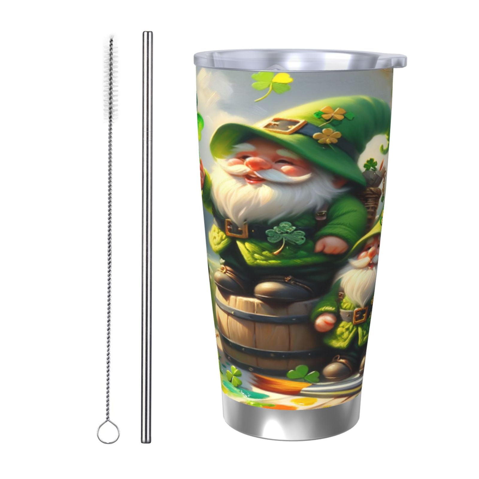Cauagu patrick’s day gnomes Pattern 20oz Tumbler,Stainless Steel Vacuum Insulated Tumbler with ...