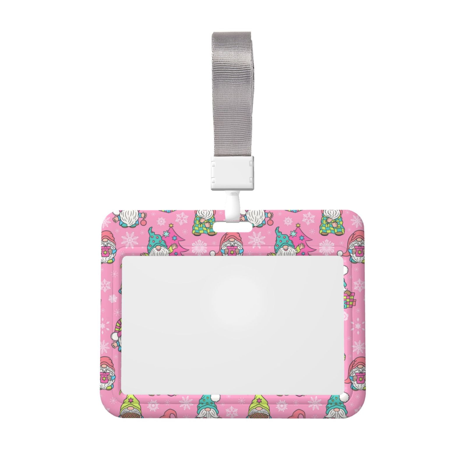 Cauagu pink Holiday Joy for ID Badge Holder,Badge Holder with Windows ...