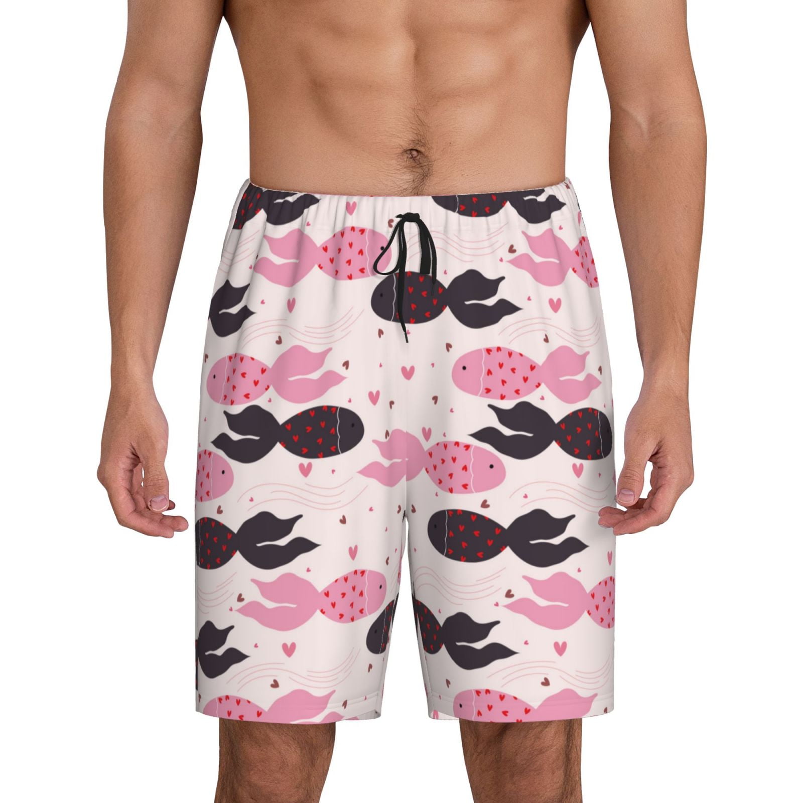 Cauagu pink fish hearts Print Pajama Bottoms for Men Sleep Pajama ...