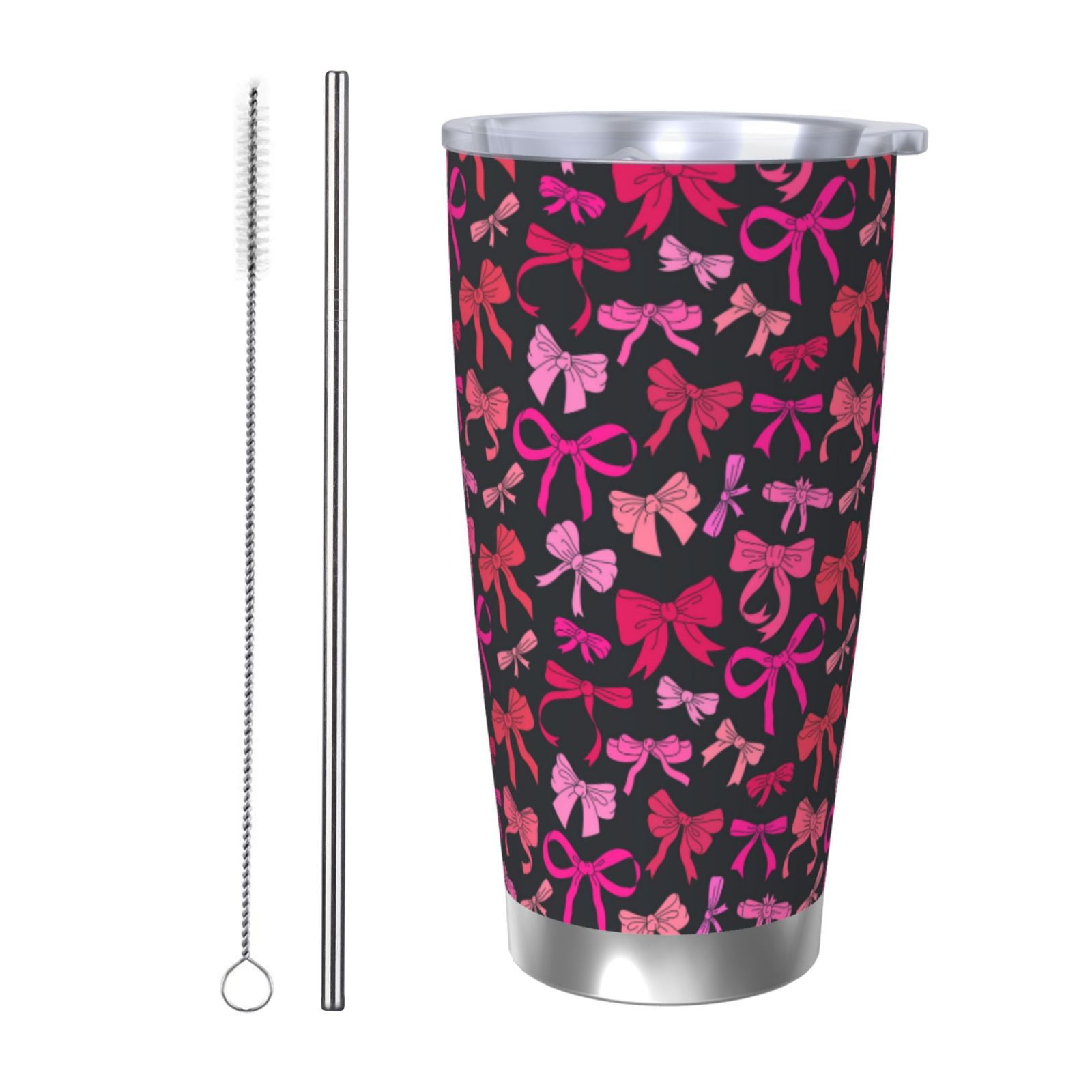 Cauagu pink ribbon bows Pattern 20oz Tumbler,Stainless Steel Vacuum ...