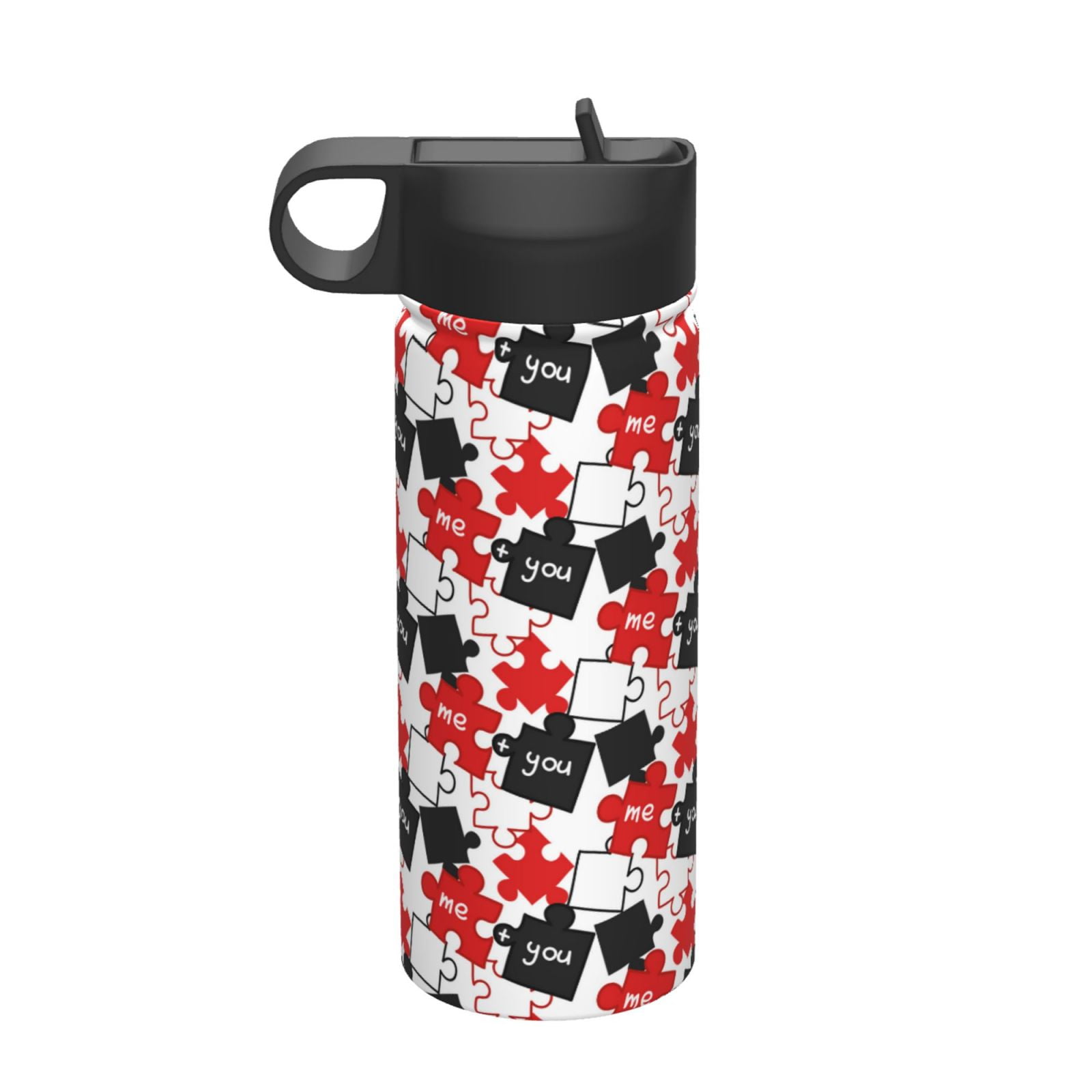 Cauagu puzzle elements with the words me you for 18 oz Water Bottle ...