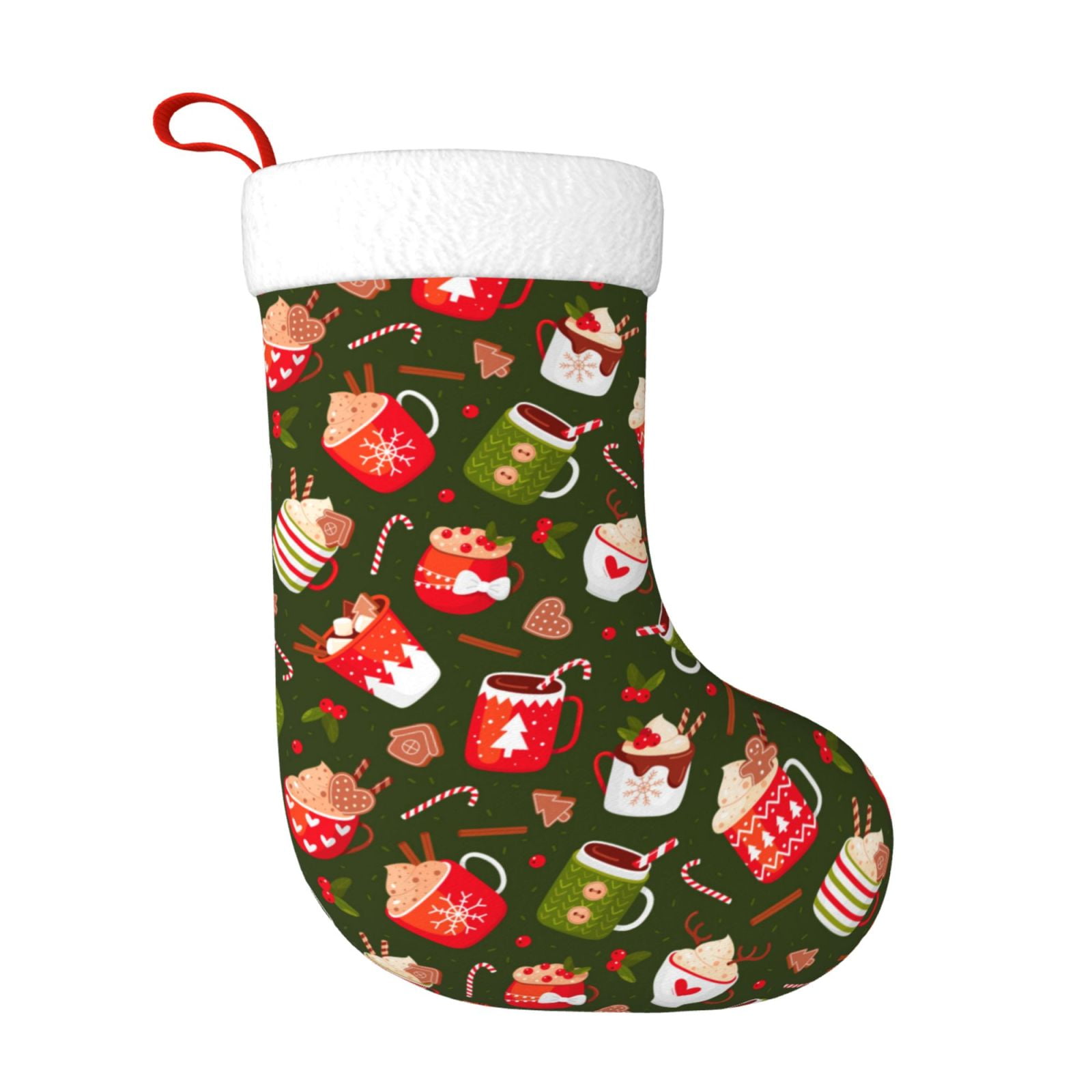 Cauagu red green coffee cup for Christmas Stockings,1-Pack Large Xmas ...