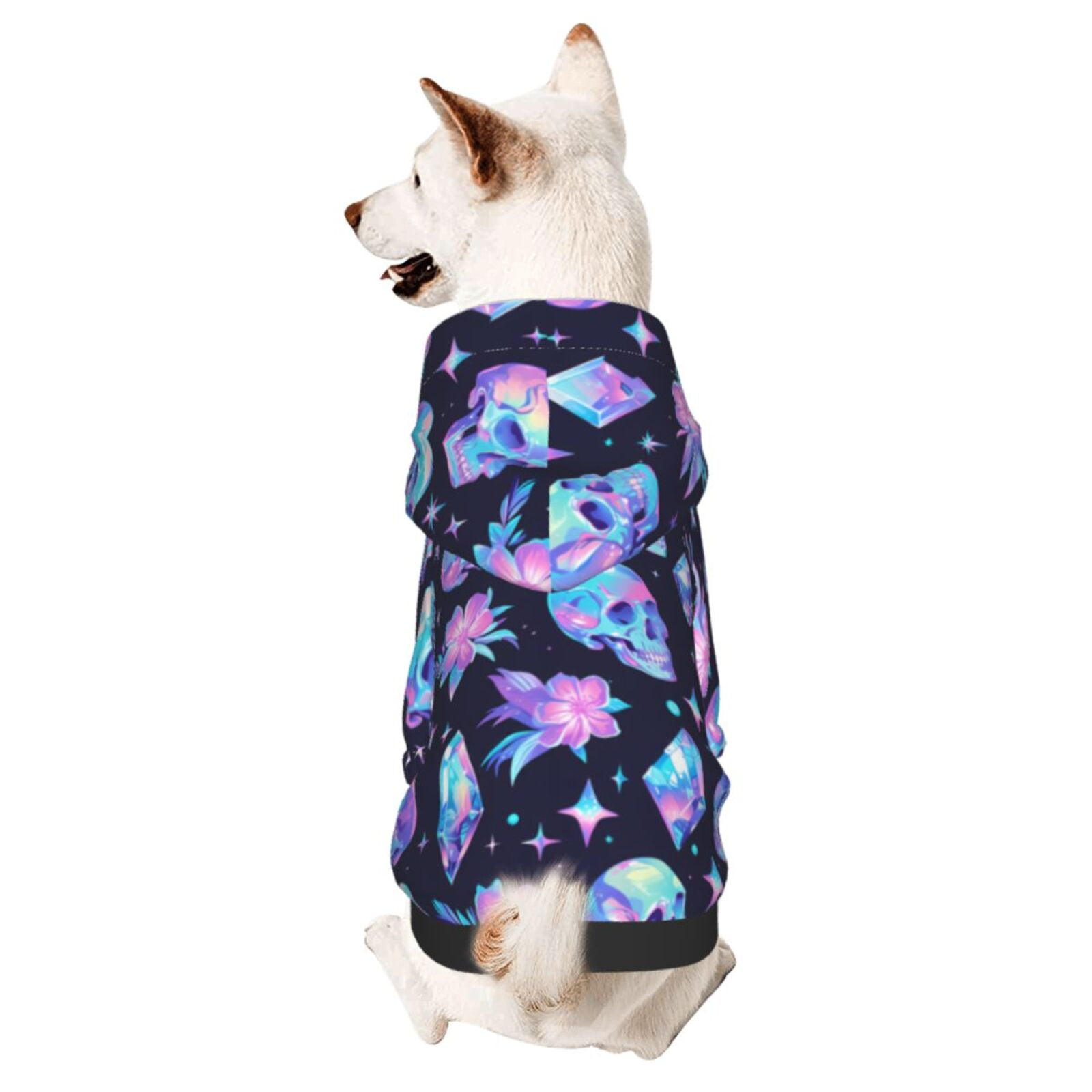 Cauagu star Skull flower crystal Pattern Winter Pet Hoodie Sweatshirts ...