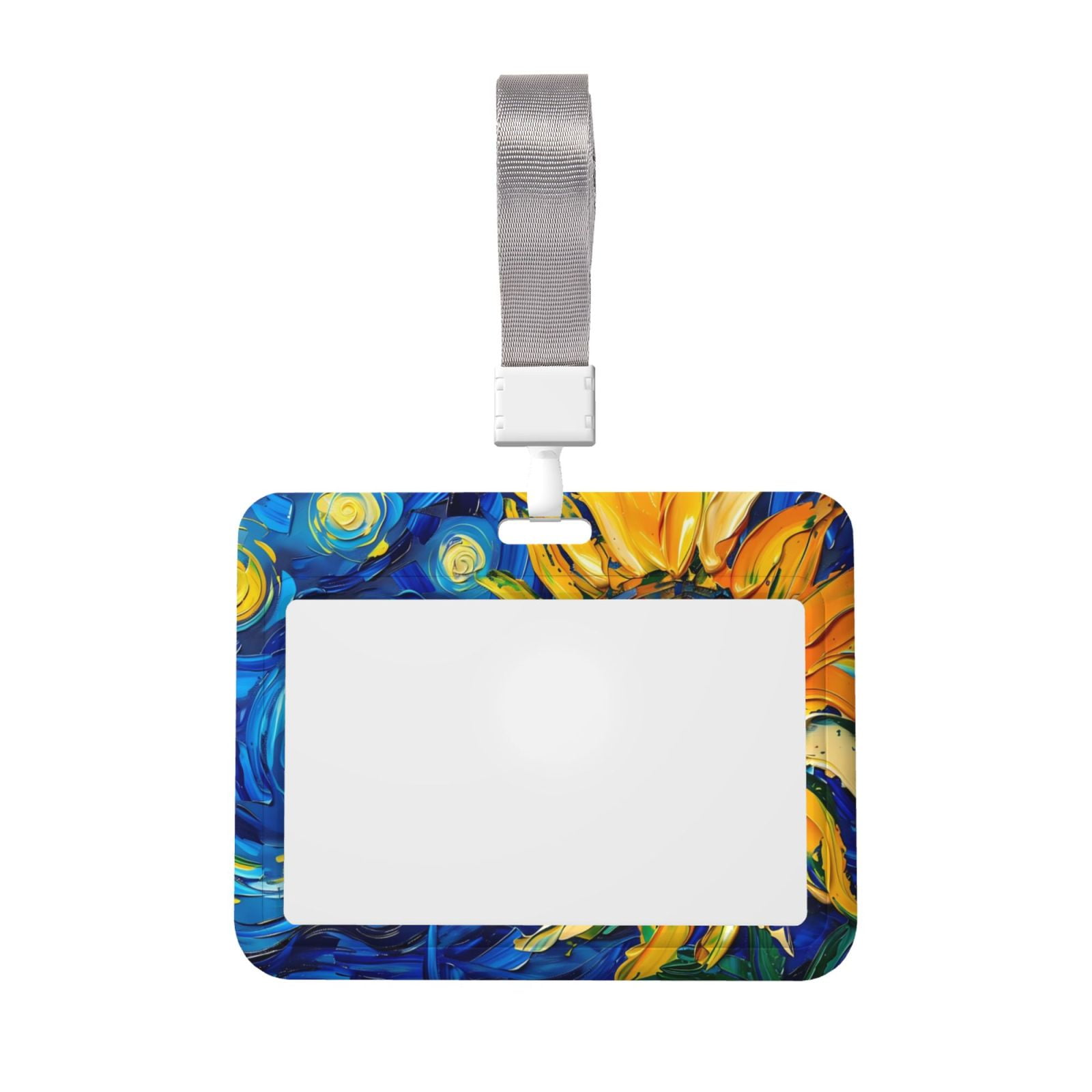 Cauagu vintage Starry Sunflower for ID Badge Holder,Badge Holder with ...