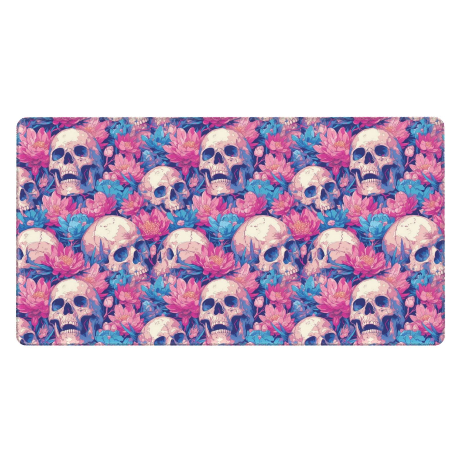 Cauagu white Skull blue flower for Large Mouse Pad,XXL Extended Gaming ...