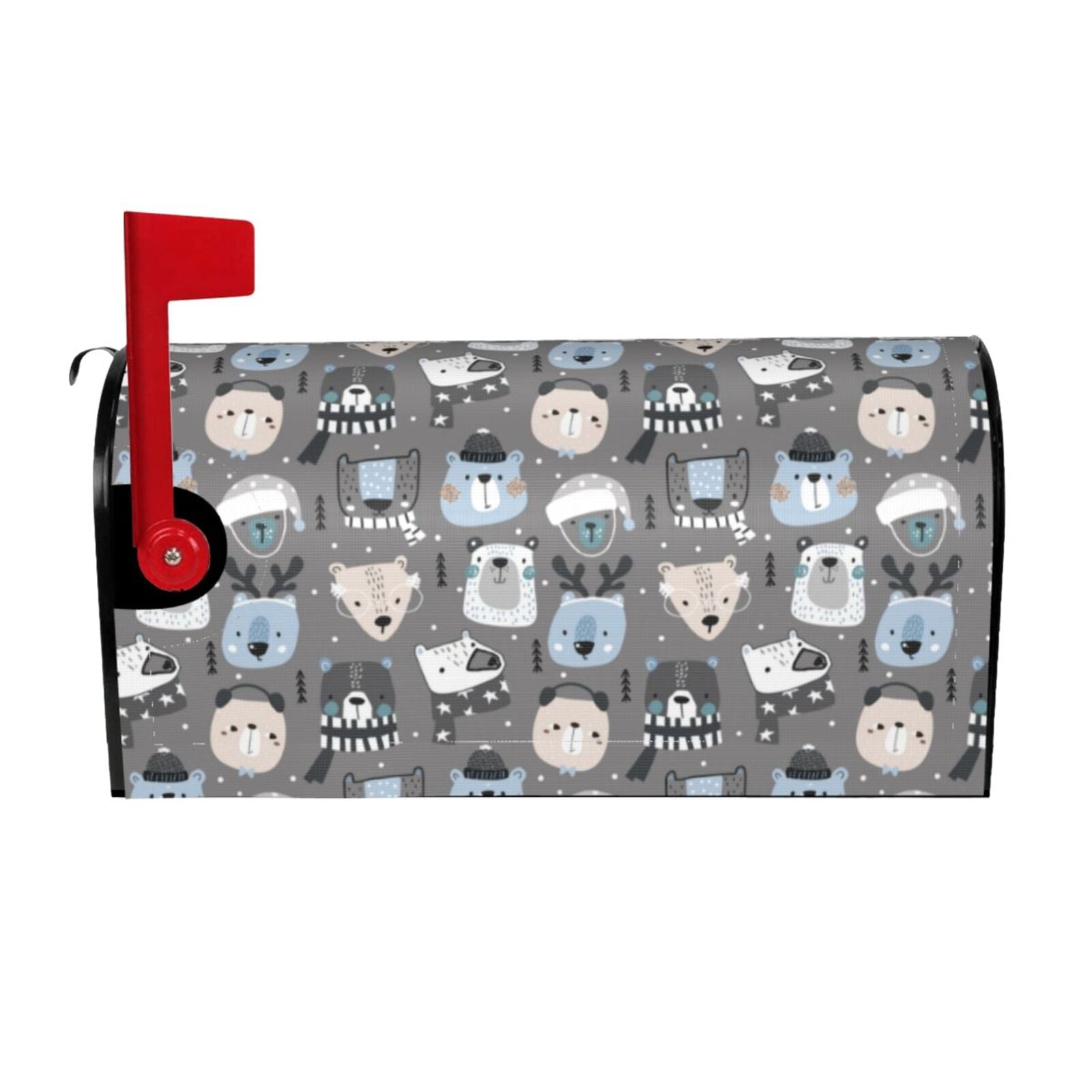 Cauagu winter Scarf cute beer Pattern Magnetic Mailbox Covers, Mailbox ...