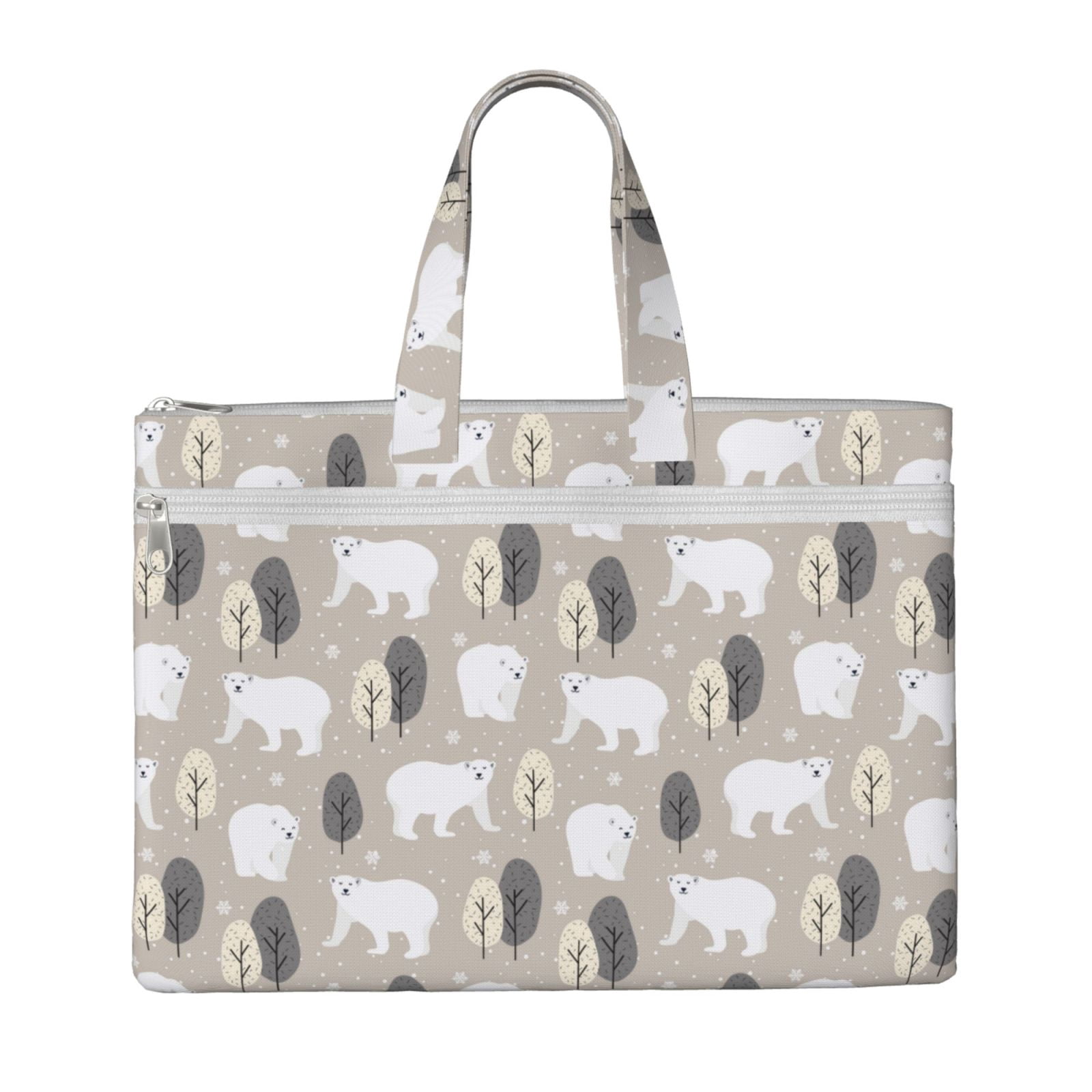 Cauagu winter Snowflake beer Pattern Canvas Tote File Bag, Zipper Tote ...