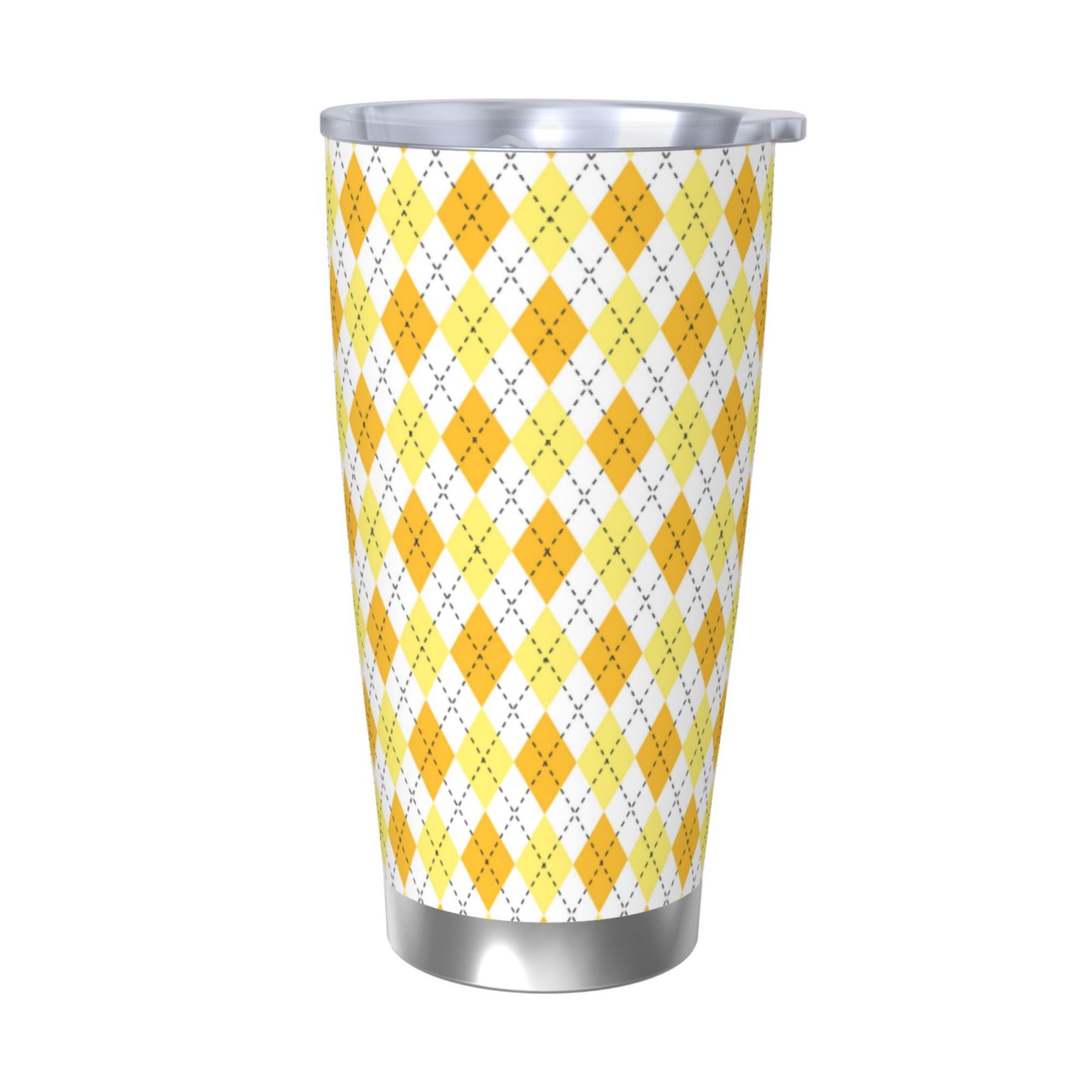 Cauagu yellow argyle Pattern 20oz Tumbler,Stainless Steel Vacuum ...