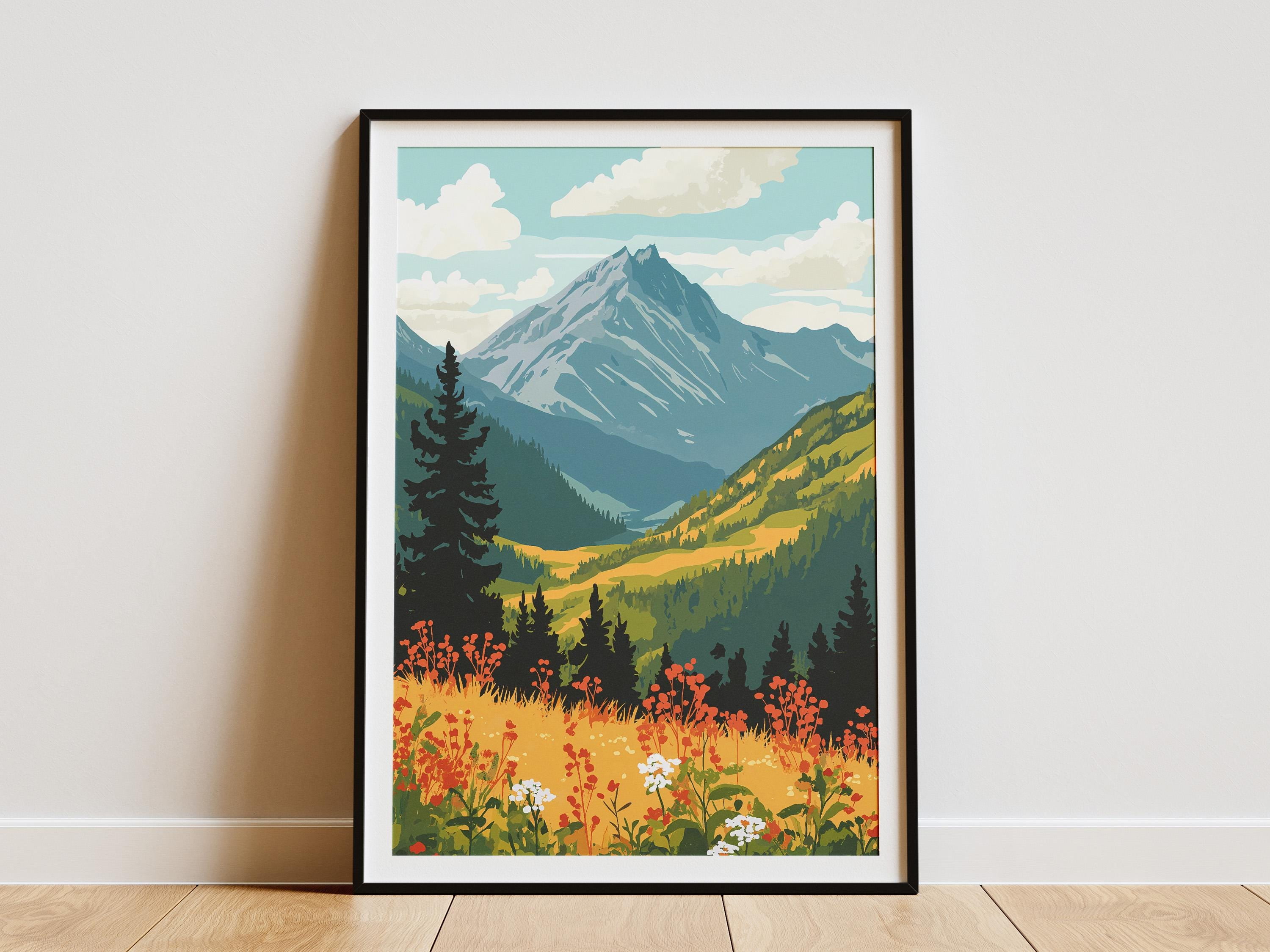Caucasus Mountain Range Russian Federation Nature Poster Landscape ...