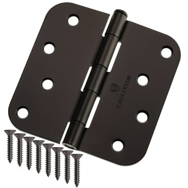 Cauldham 12 Pack Black Heavy-Duty 4" Interior Door Hinges with 5/8" Radius Corners ...