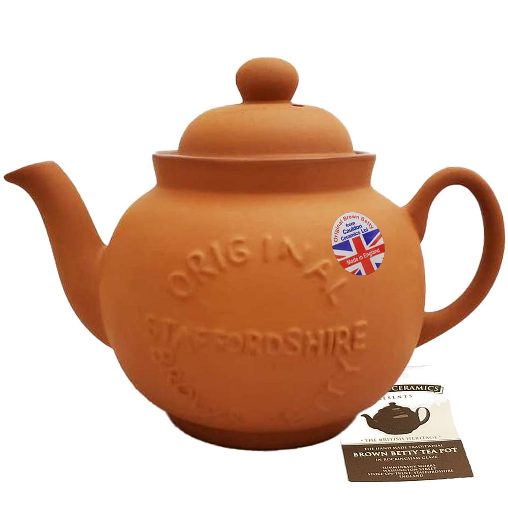 Cauldon Ceramics Classic Terracotta Teapot with Logo | Hand Made 4 Cup ...