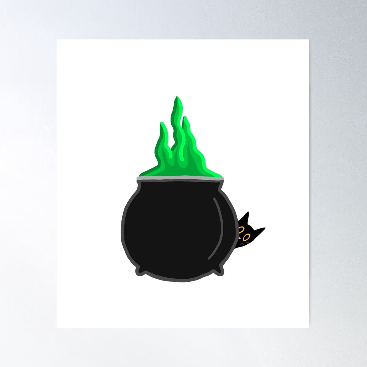 Cauldron Cat Poster Wall Art, Modern Wall Decor For Living Room Bedroom ...