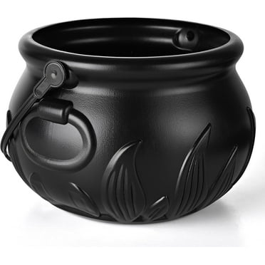 7.6" Halloween Cauldron Bowl, Plastic Cauldron with Handle, Large ...