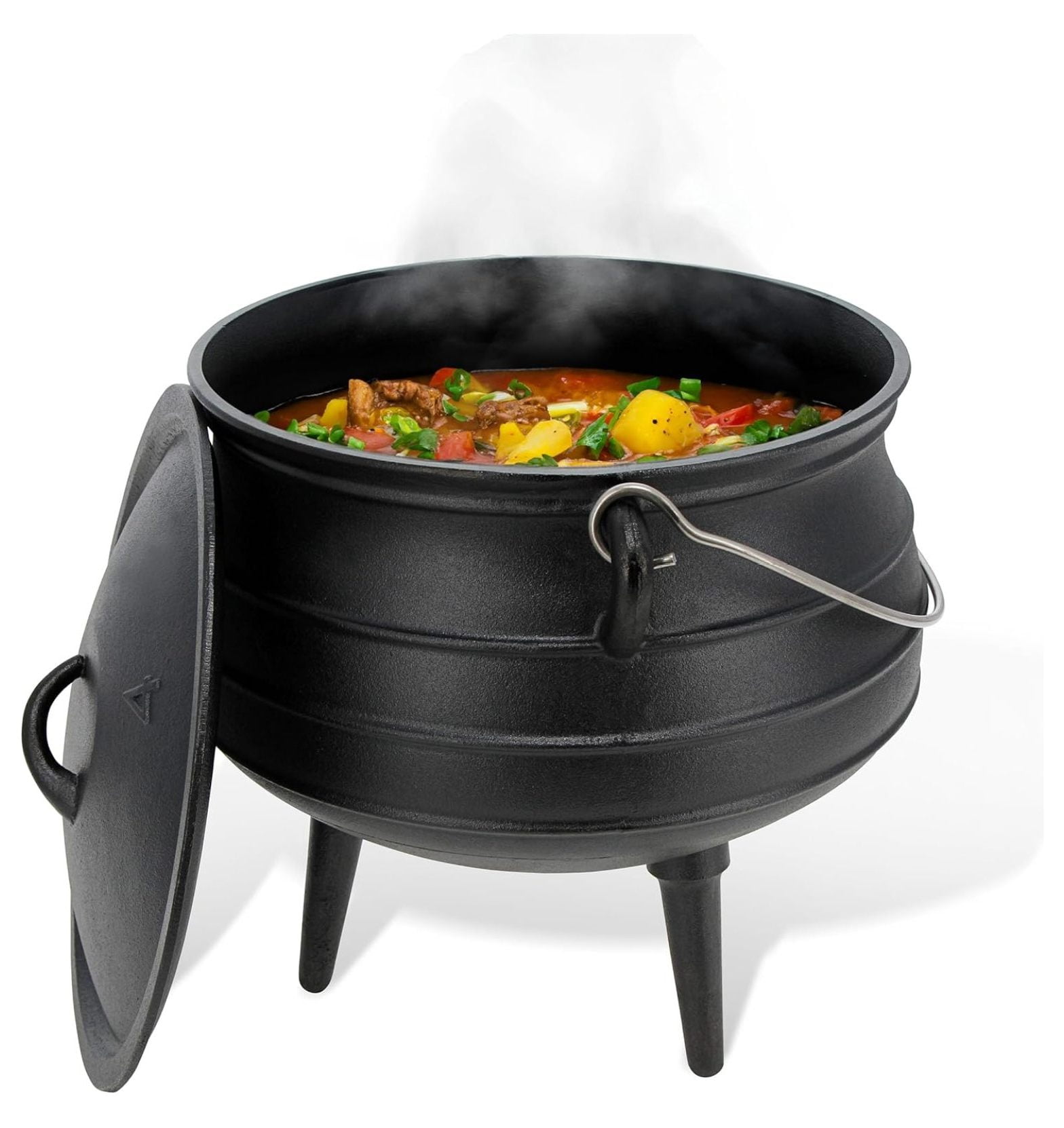 Cauldron Pot - 10 Quart Pre Seasoned Witches Cast Iron Cauldron for ...