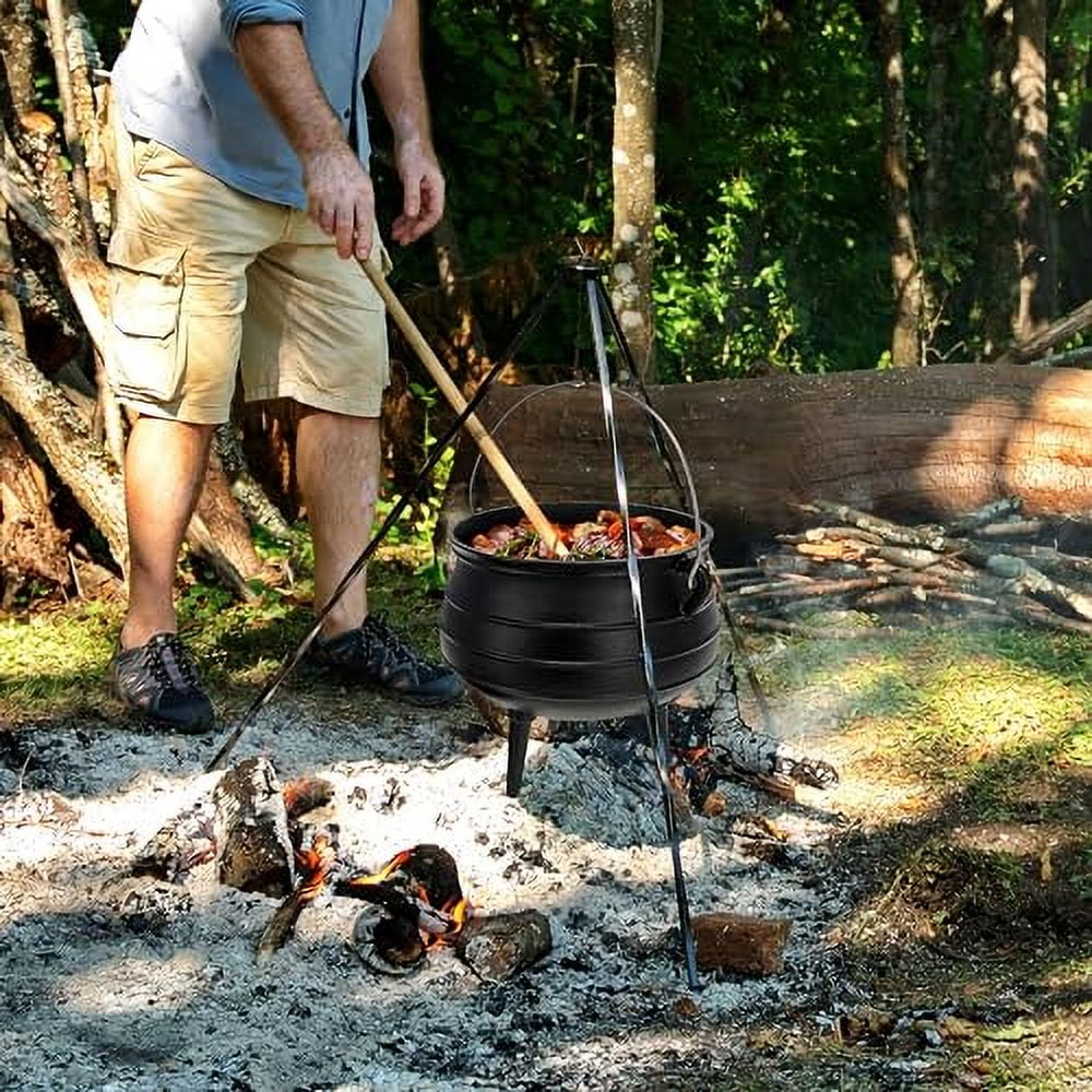 Cauldron Pot - 10 Quart Pre Seasoned Witches Cast Iron Cauldron for ...