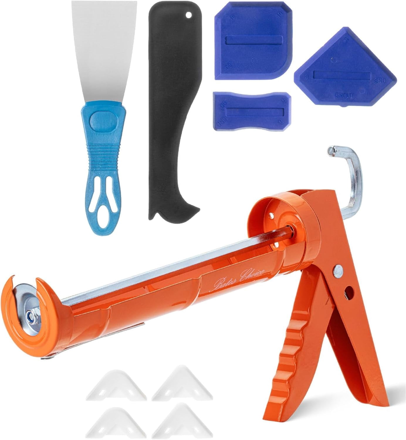 Caulk Gun Kit, 10:1 Thrust Ratio, Dripless Caulking Gun, Caulk Remover ...