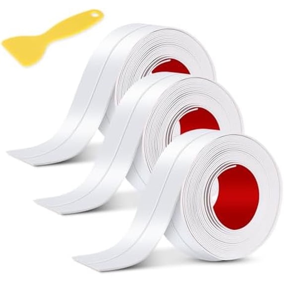 Caulk Tape, 3 Roll White Self Caulk Strip , Caulking Sealant Tape for ...