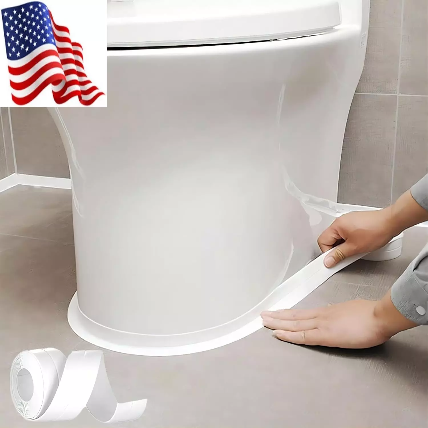 Caulk Tape Self Adhesive, 1 Rolls Waterproof Toilet Caulk Strip, Toilet ...